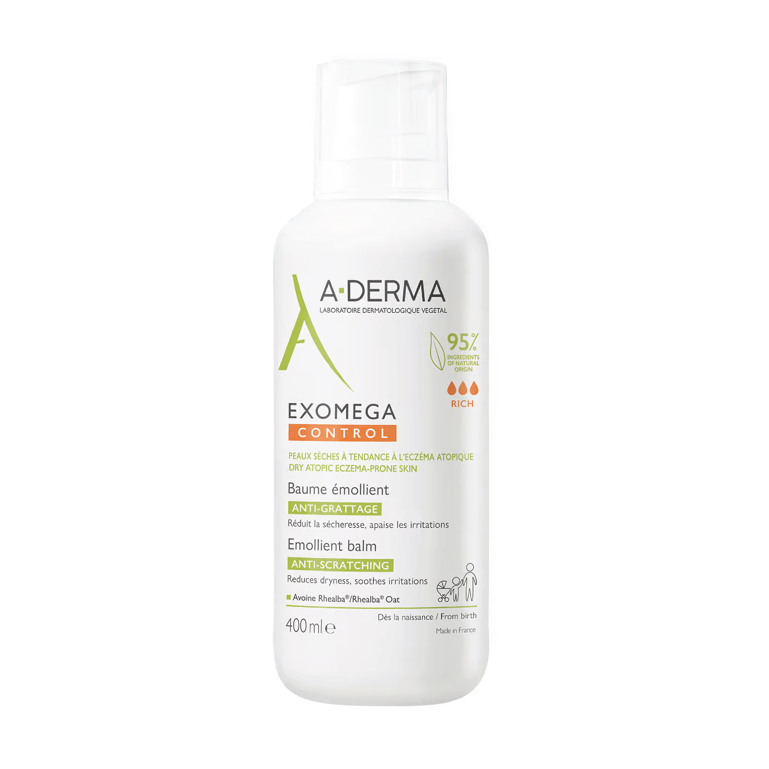A-Derma Exomega Control Balm, 400 ml - Eksem - Farmasiet.no