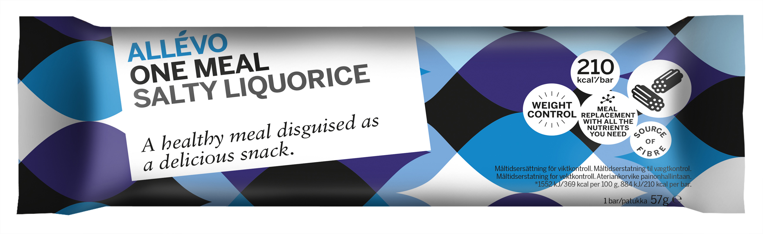 Allevo One Meal Salty Liquorice, Salty Liquorice, 57 gram, 1 stk. - Ned ...