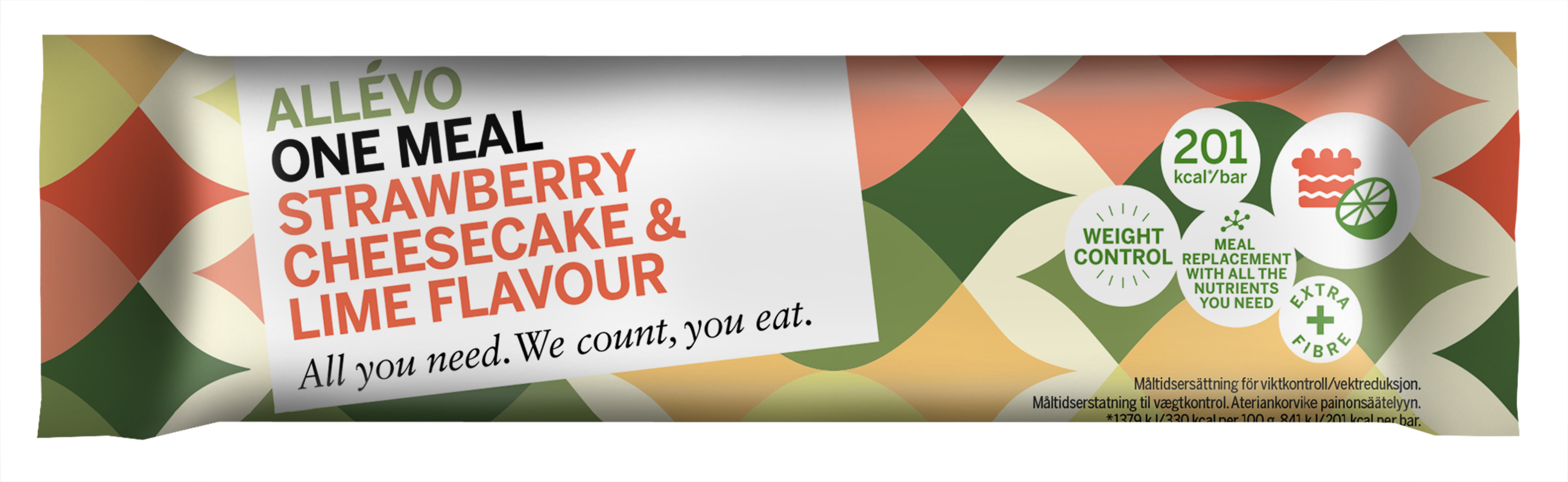 Allevo One Meal Bar, Strawberry Cheesecake Lime, 61 gram, 1 stk. - Ned ...