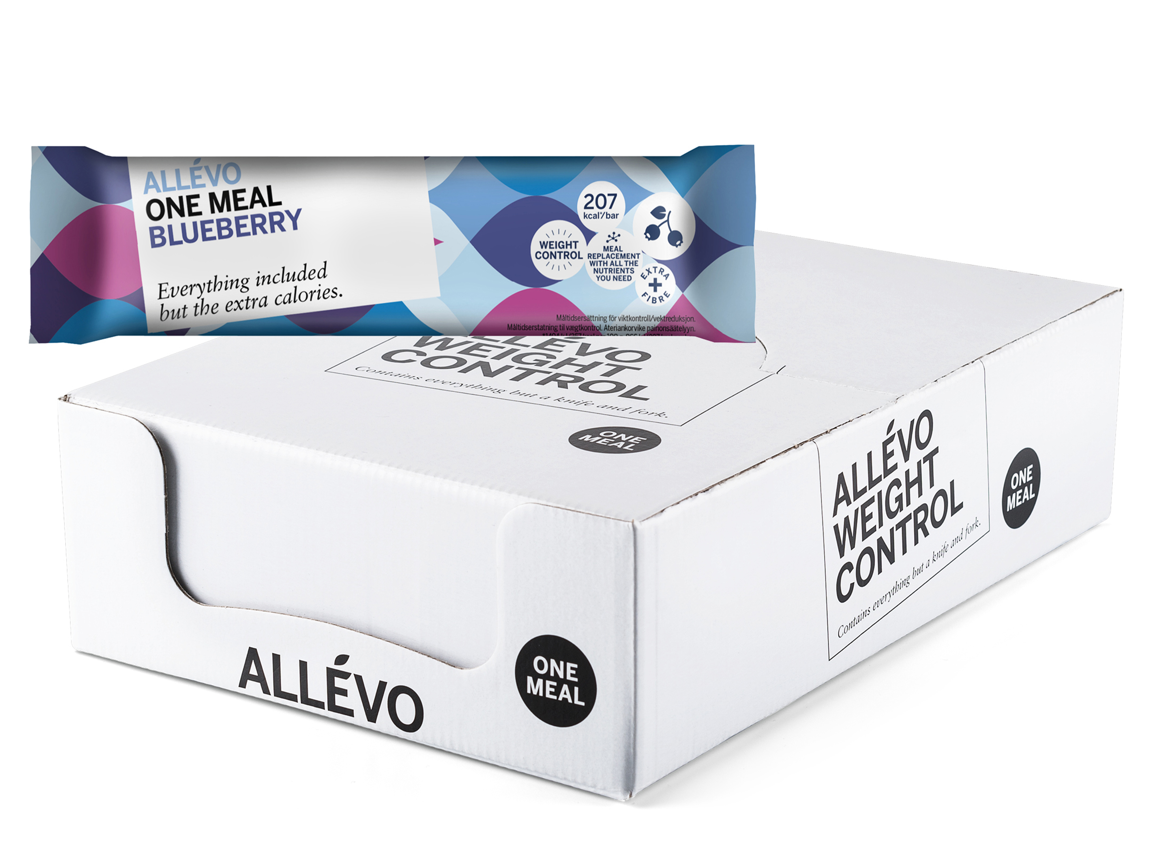 Allevo One Meal Bar, Blueberry, 58 gram, 20 stk. - Ned i vekt ...
