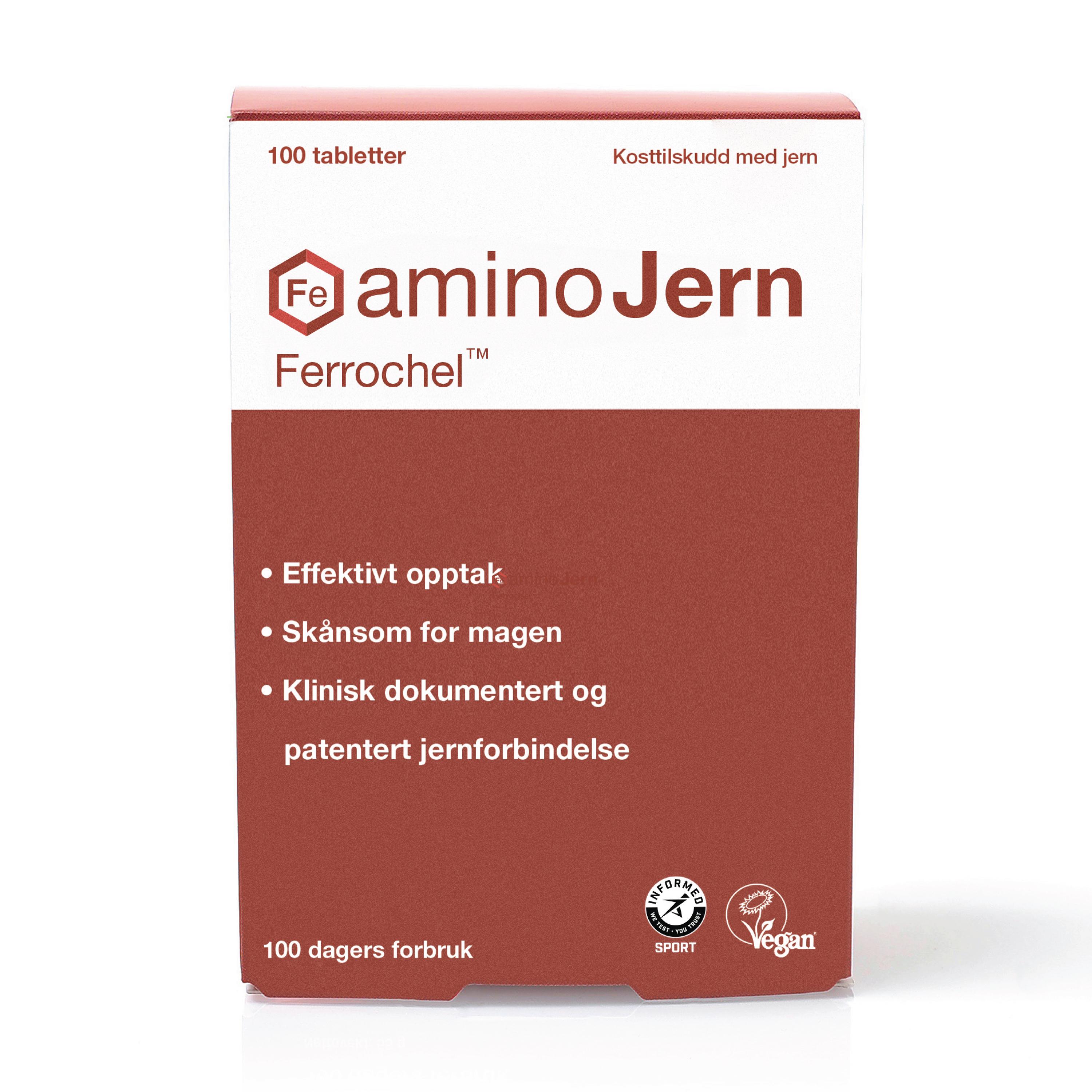 aminoJern Ferrochel 21 mg tabletter, 100 stk. - Vitaminer og mineraler ...