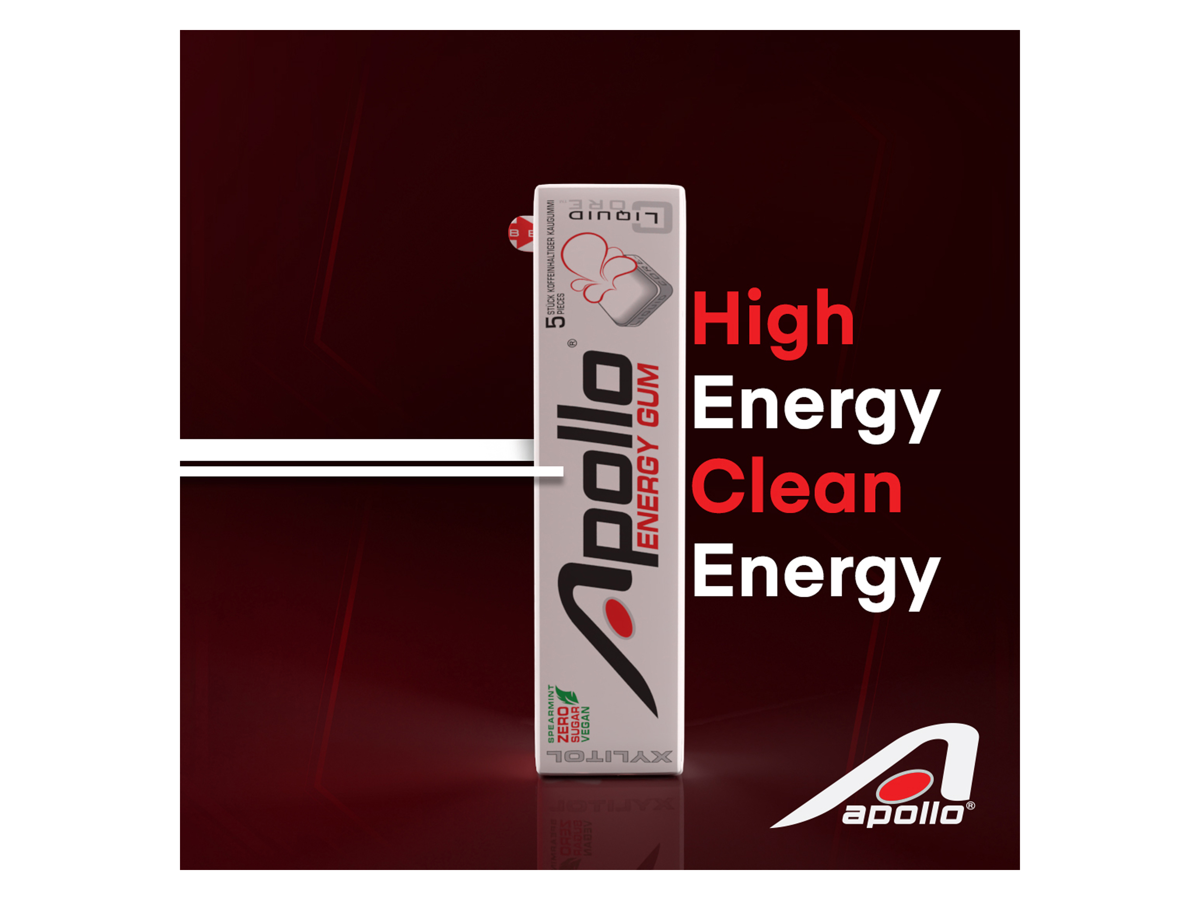 Apollo Energy Gum Spearmint, 5 stk - Vitaminer og mineraler - Farmasiet.no