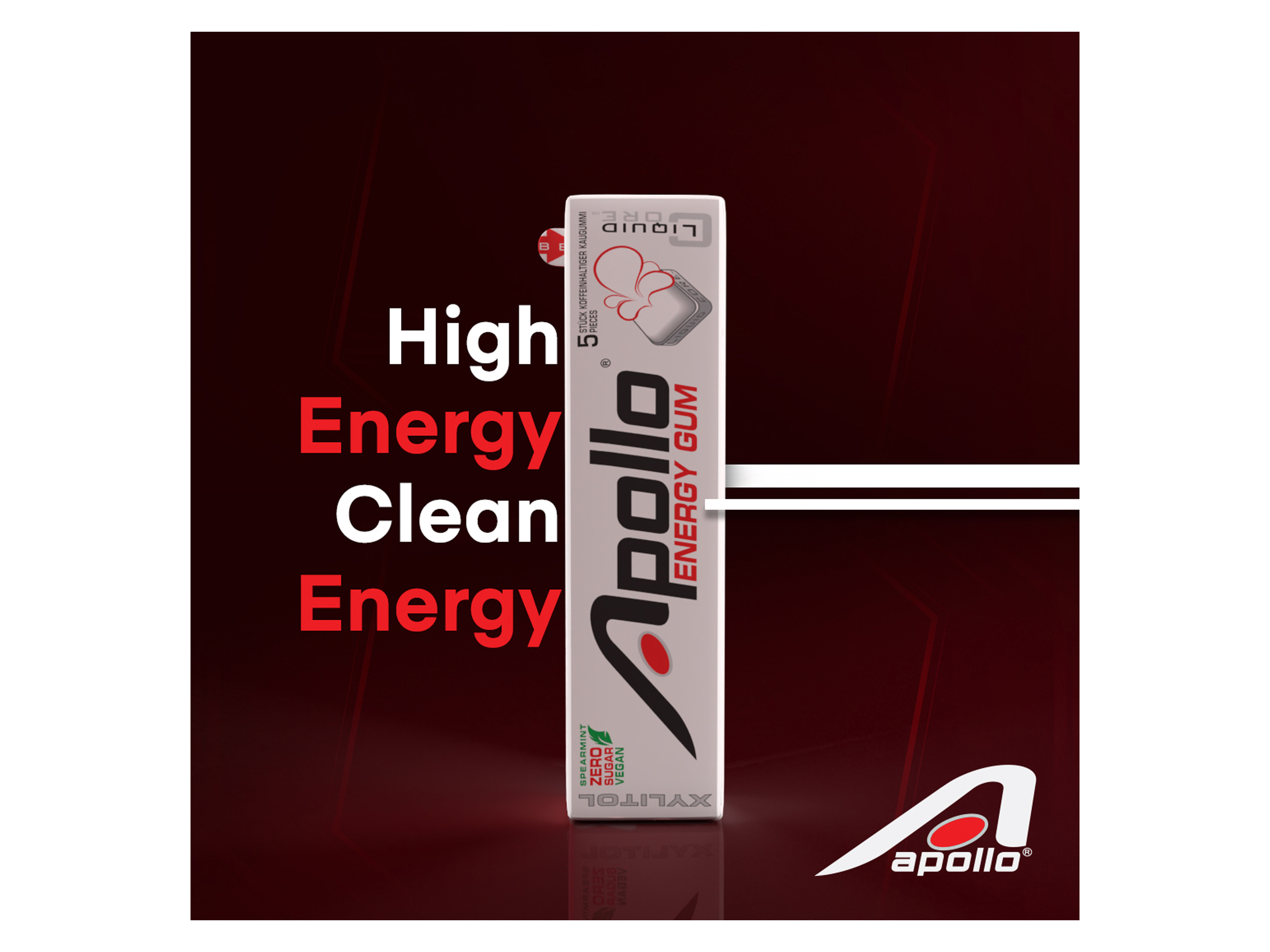 Apollo Energy Gum Spearmint, 5 stk - Vitaminer og mineraler - Farmasiet.no