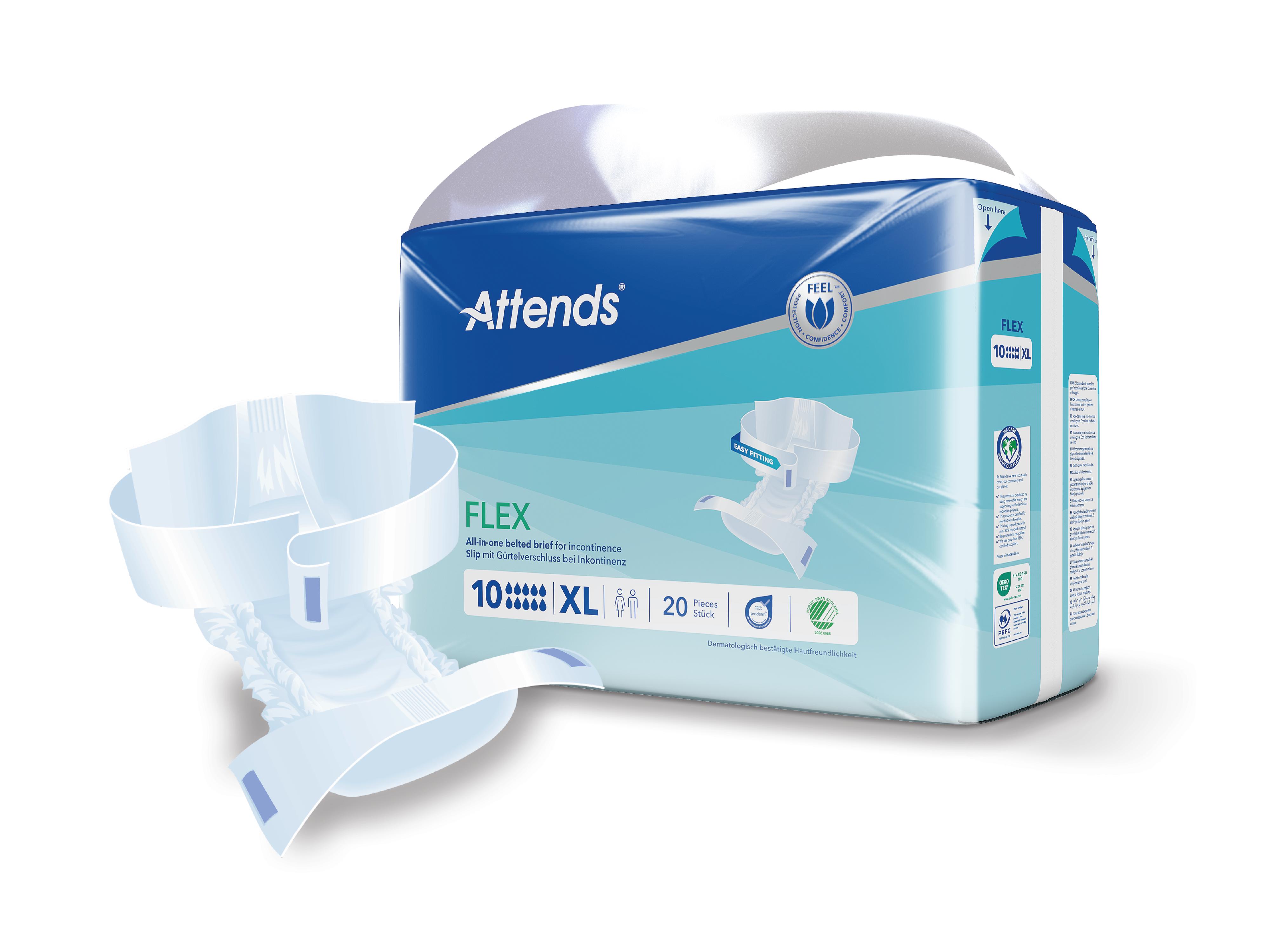 Attends Flex 10, X-large 20 stk. - Alt av bind og bleier - Farmasiet.no