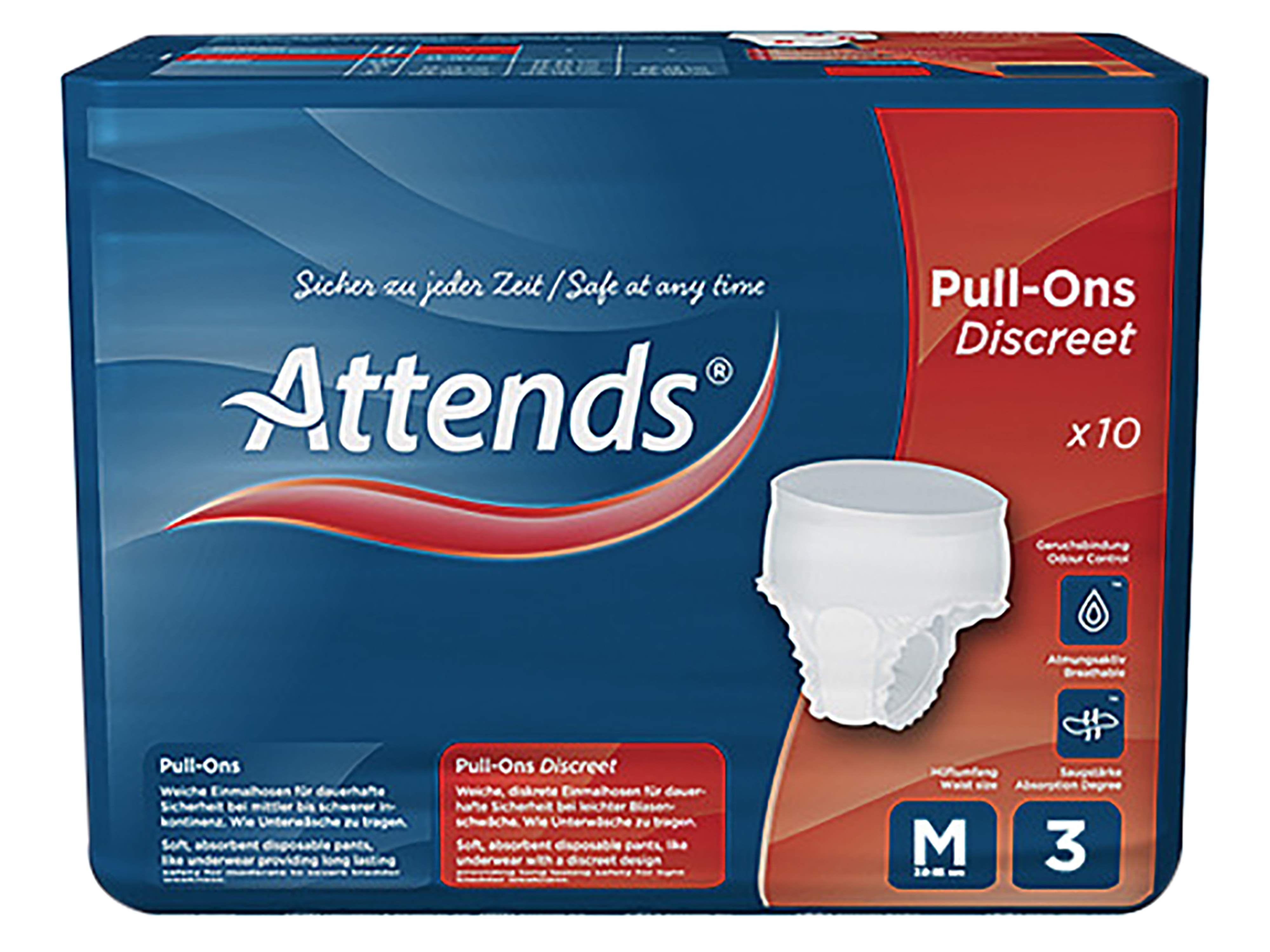 Attends Pull-Ons 3 Discreet buksebleie, Medium, 12 stk. - Alt av bind ...