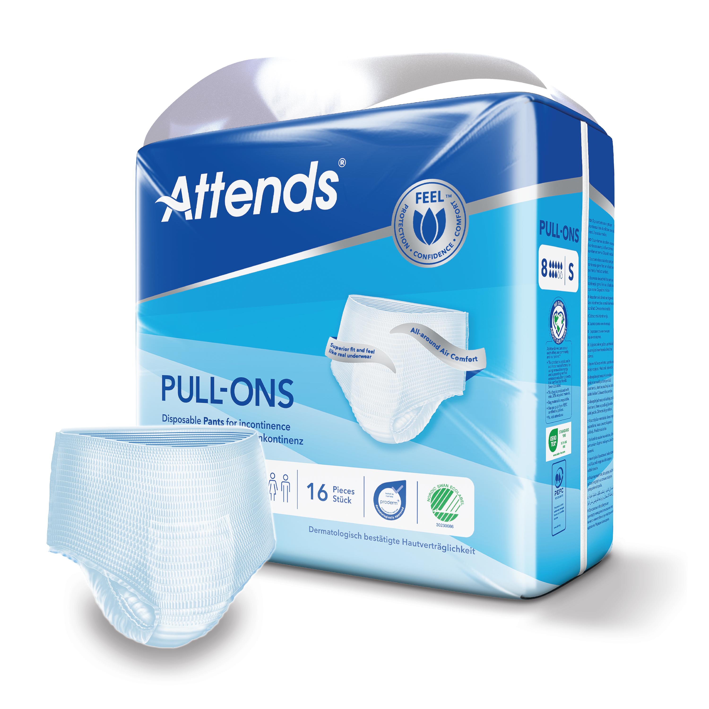 Attends Pull-ons 8 buksebleie, Small, 16 stk. - Alt av bind og bleier ...