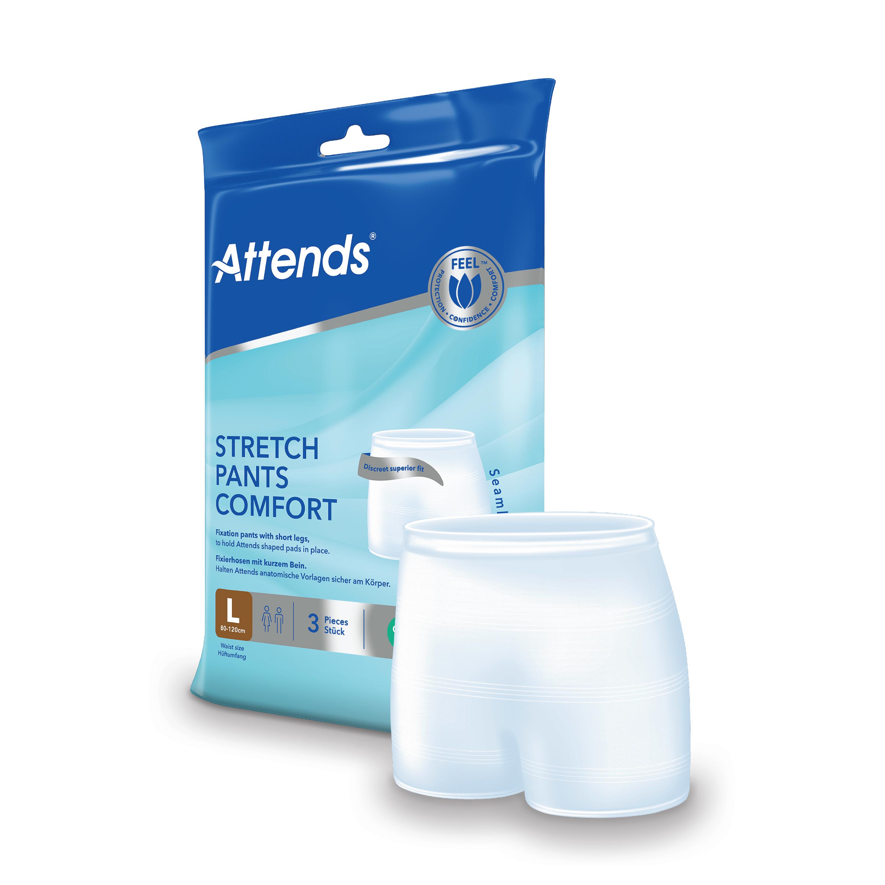 Attends Stretchpants Comfort, Unisex, Large, med korte ben, 3 stk ...