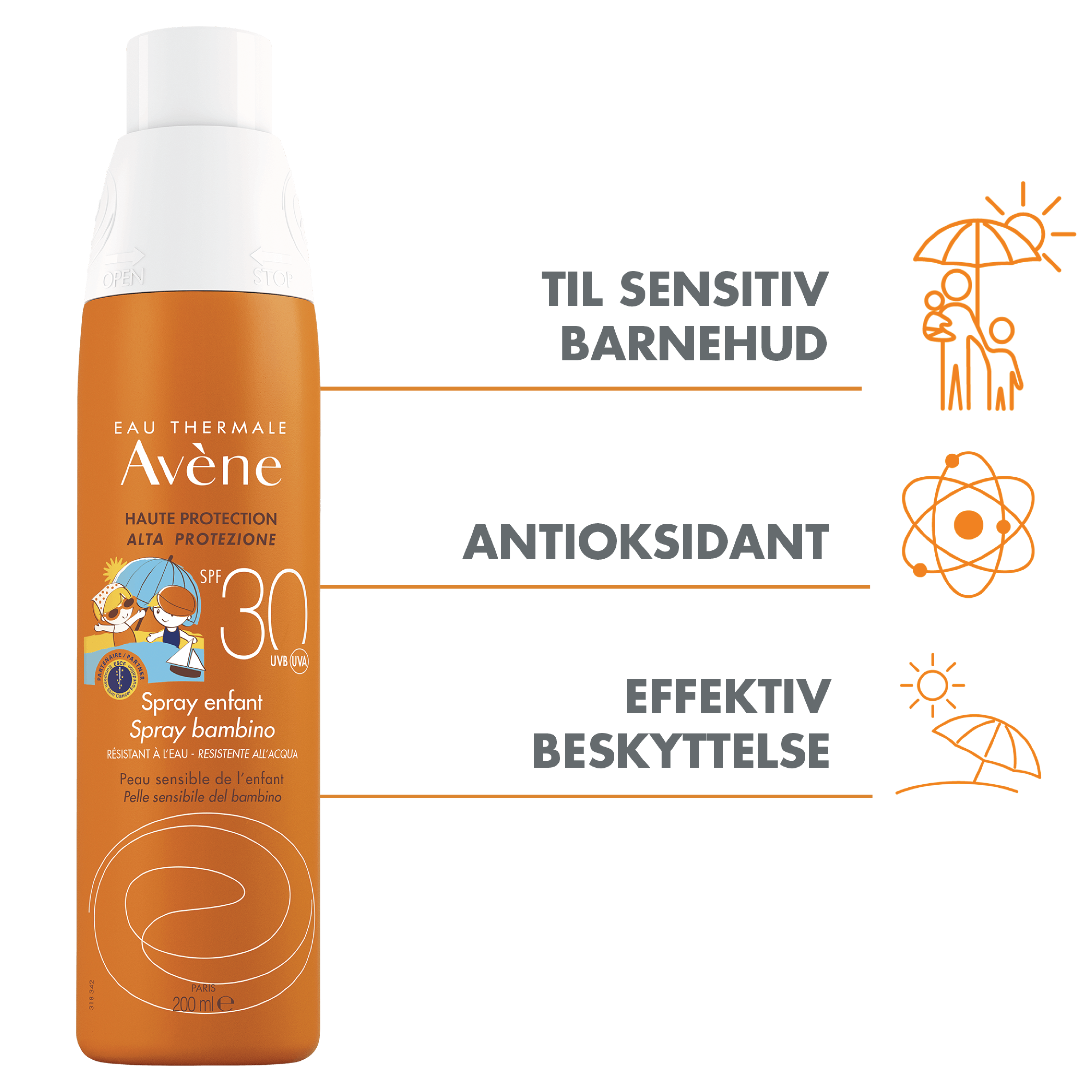 Avène Sun Spray Kids SPF30, 200 ml - Solkrem - Farmasiet.no