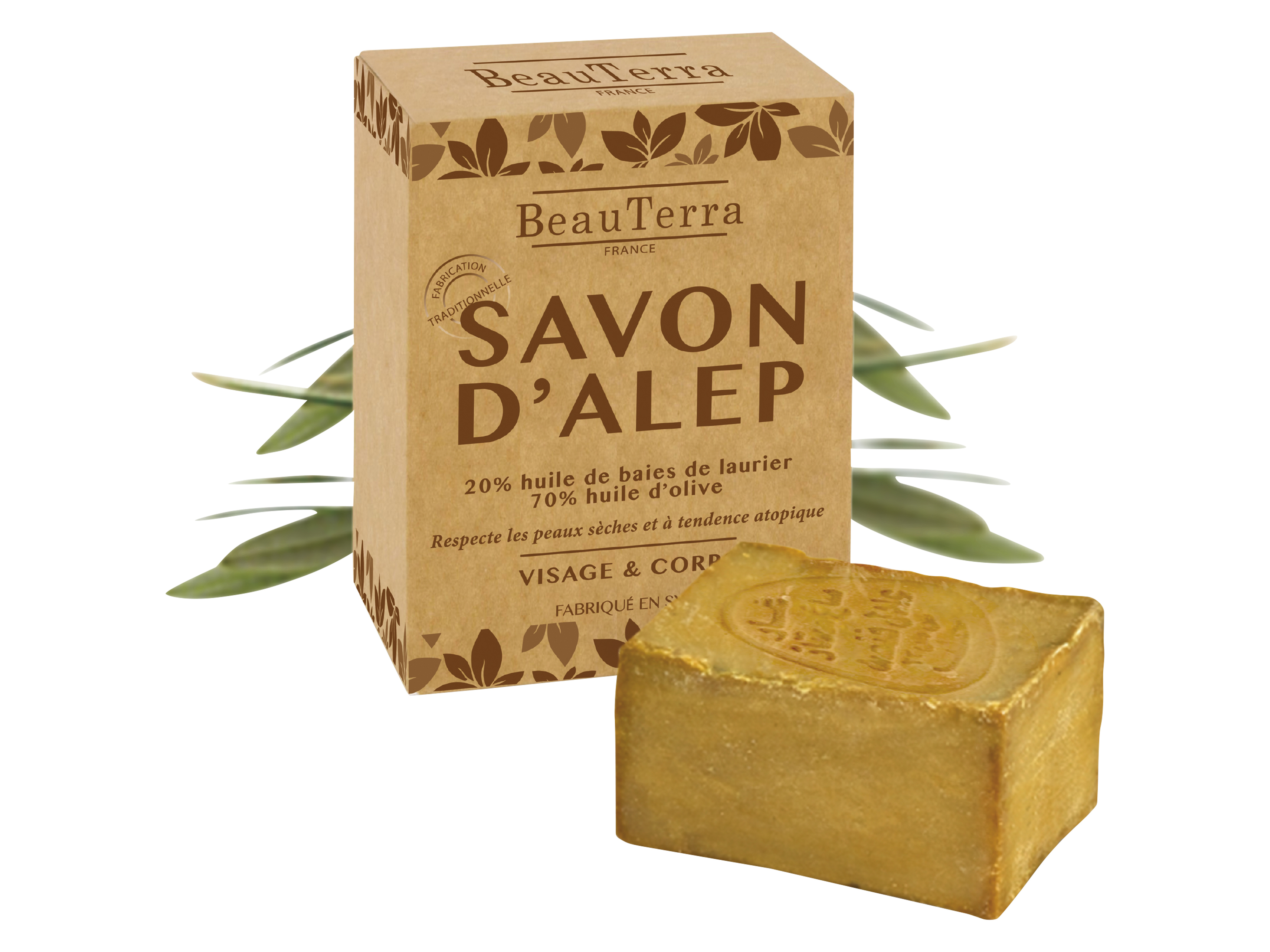 Beau Terra Traditional Aleppo Soap, 160 gram - Dusj og bad - Farmasiet.no