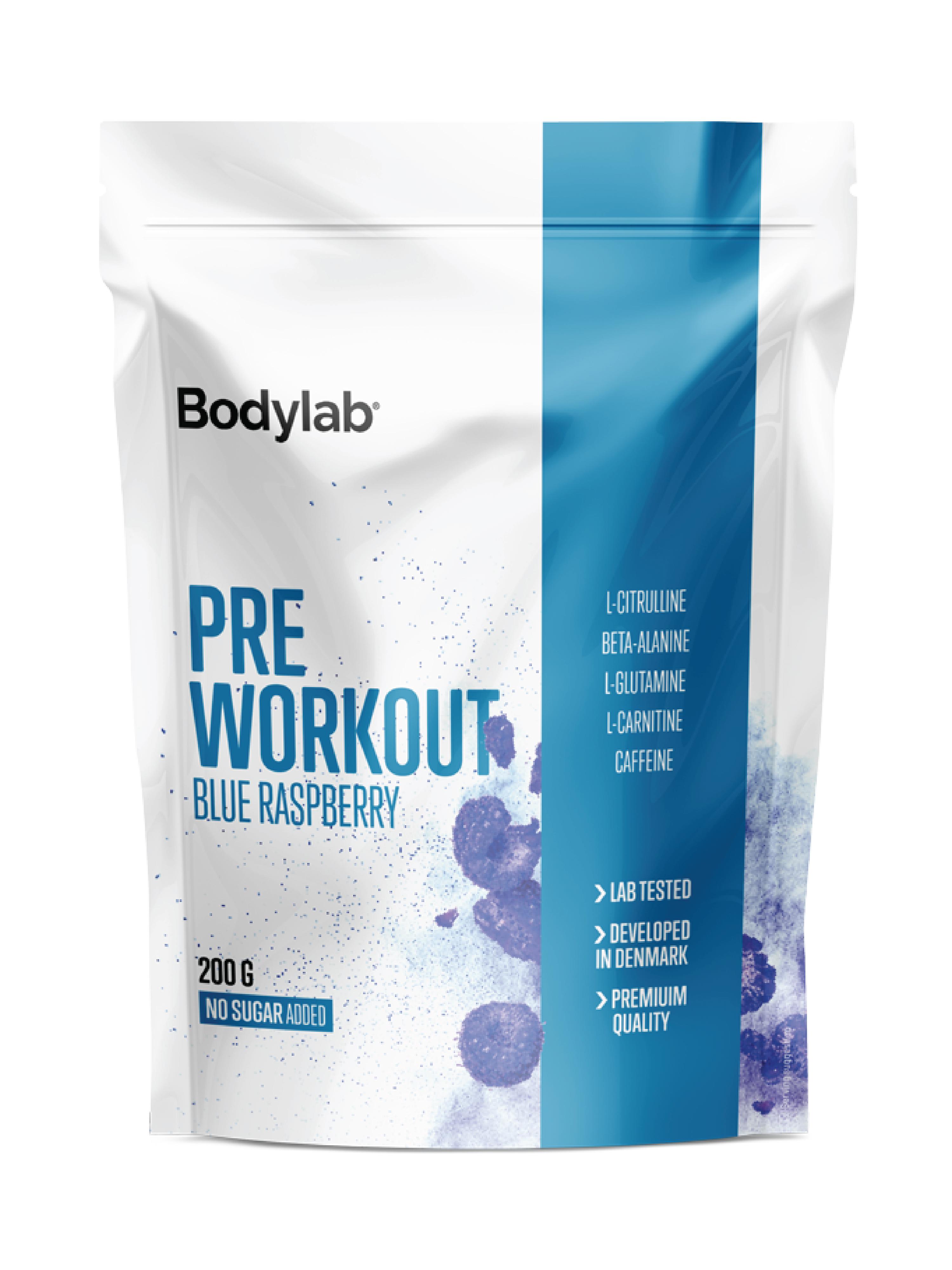 Bodylab Pre Workout Blue Raspberry, 200 g - Sportsernæring - Farmasiet.no