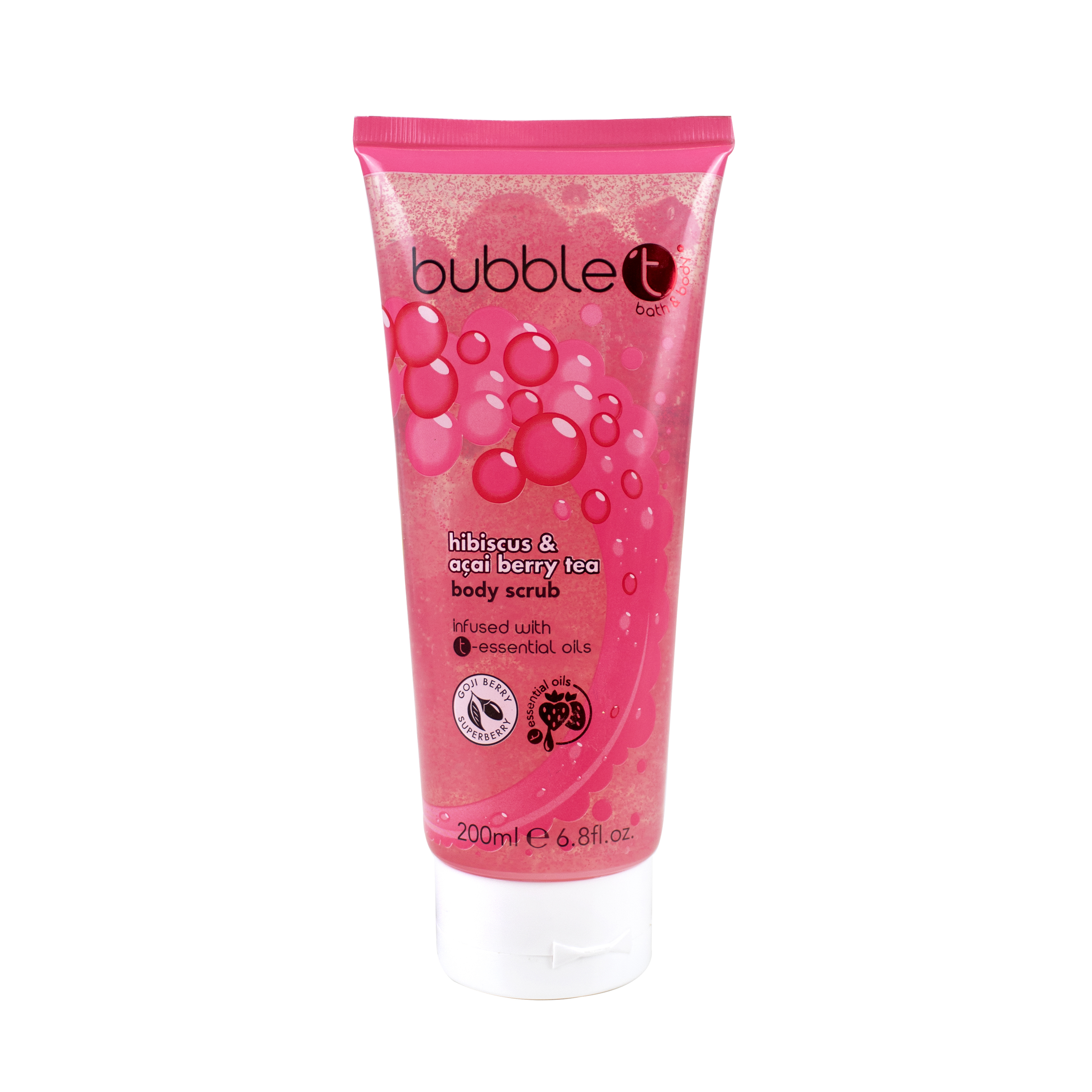 BubbleT Body Scrub Hibiscus & Acai, 200 ml - Dusj og bad - Farmasiet.no
