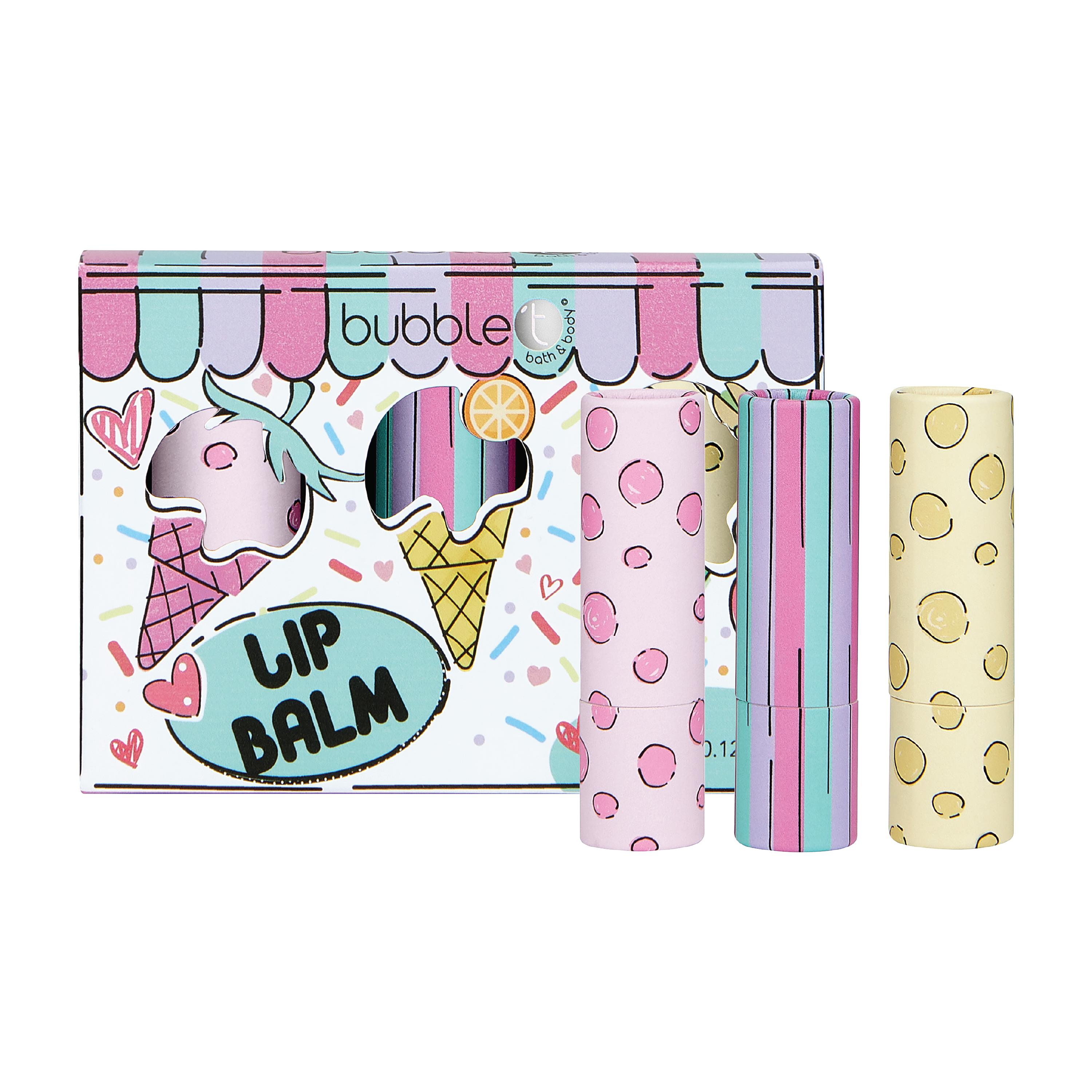 BubbleT Cartoon Lip Balm Set, 4 stk. - Lepper - Farmasiet.no