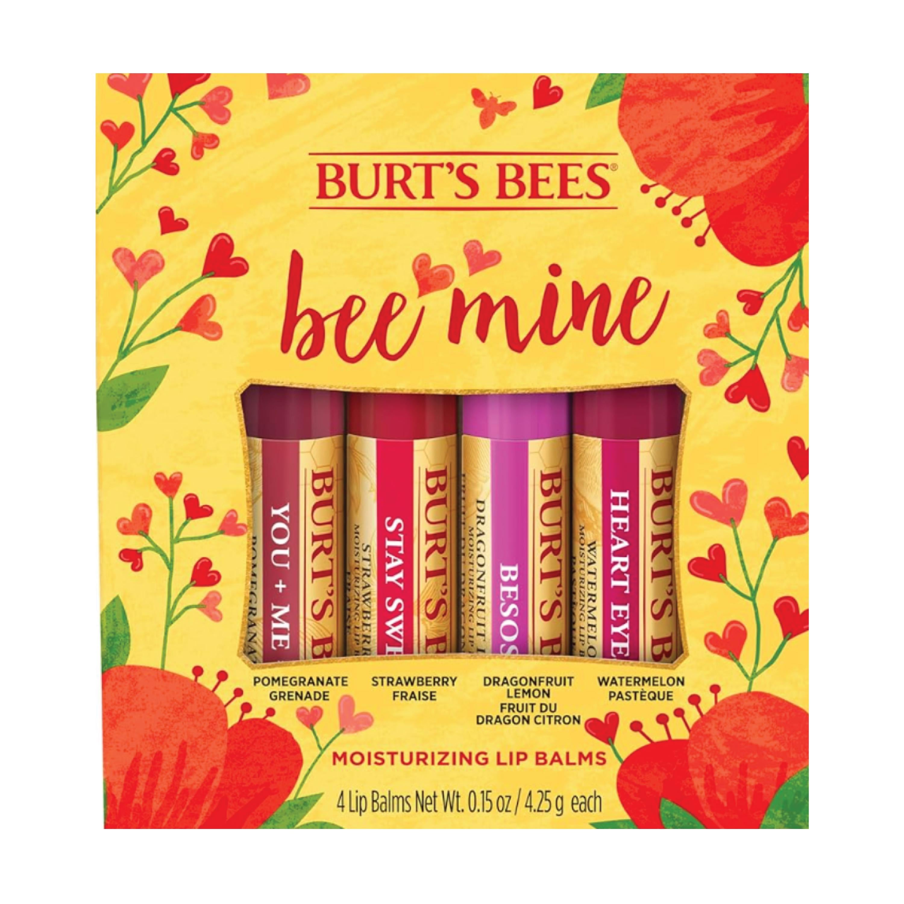 Burt's Bees Bee Mine Lip Balm, 4 x 4,25 g - Lepper - Farmasiet.no