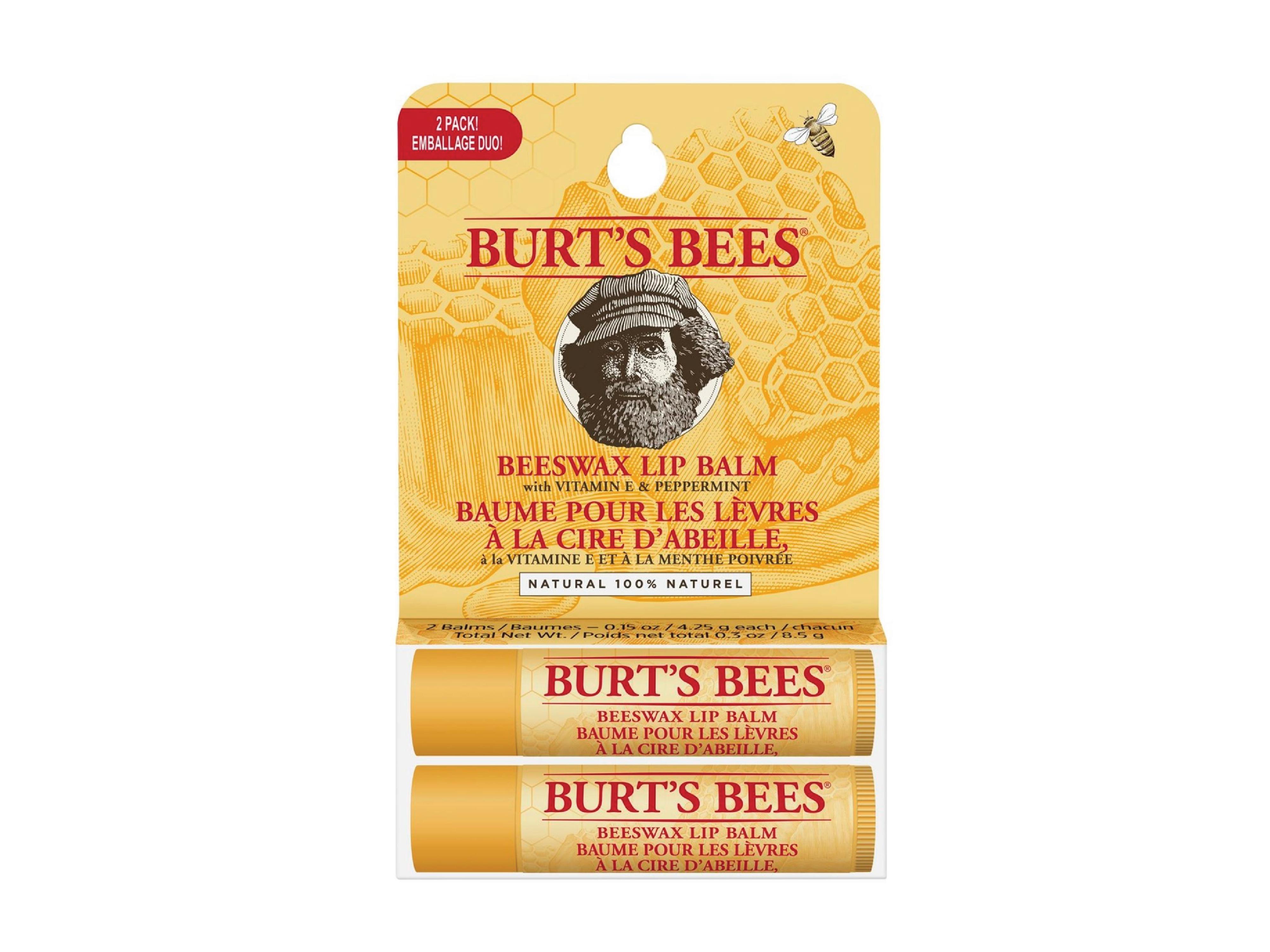 Burt's Bees Lip Balm Beeswax Twin Pack, 2 x 4,25 g - Lepper - Farmasiet.no