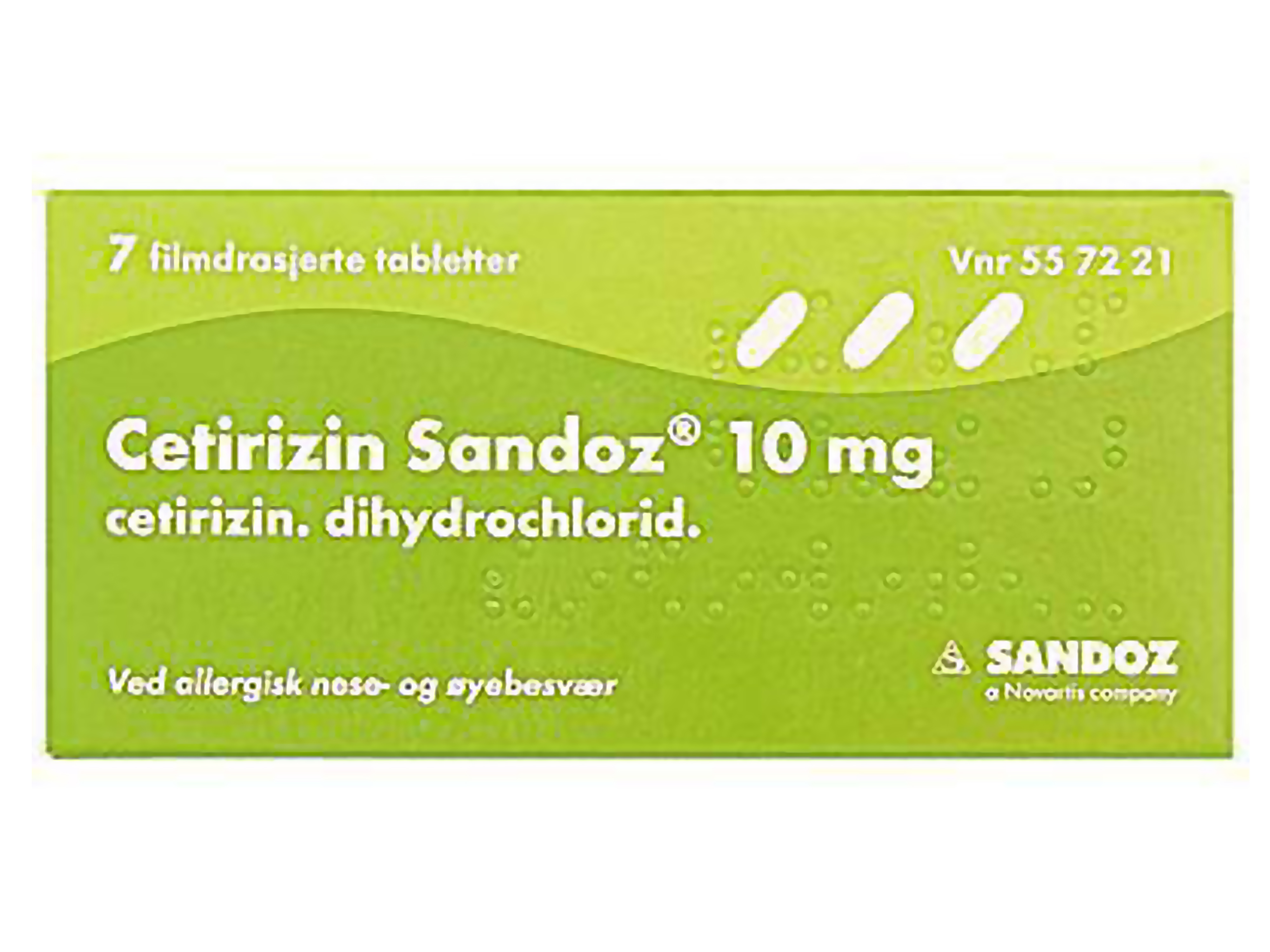 Cetirizin Sandoz 10mg, 7 stk. - Pollenallergi - Farmasiet.no
