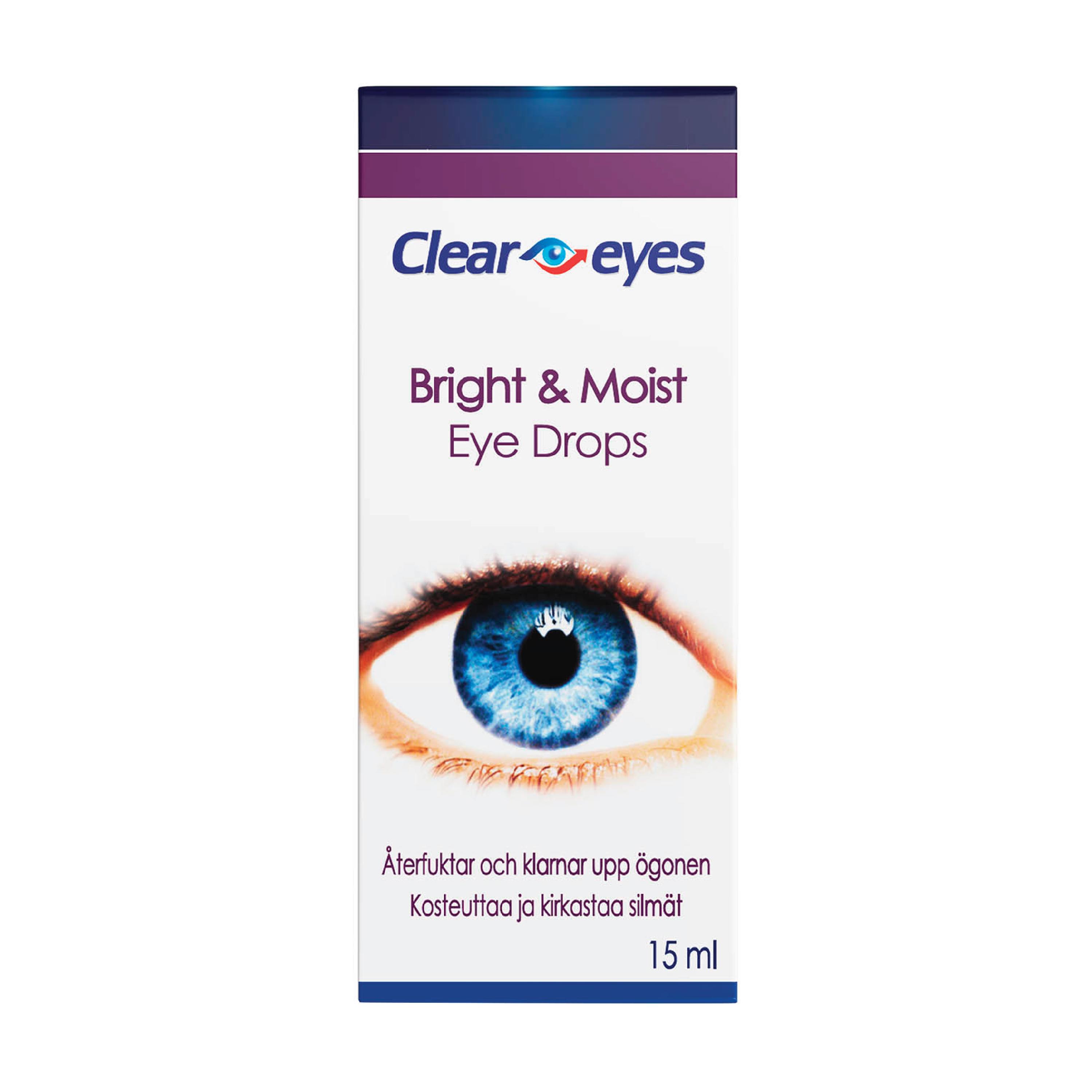 Cleareyes Bright & Moist Eye Drops, 15 ml - Tørre øyne - Farmasiet.no