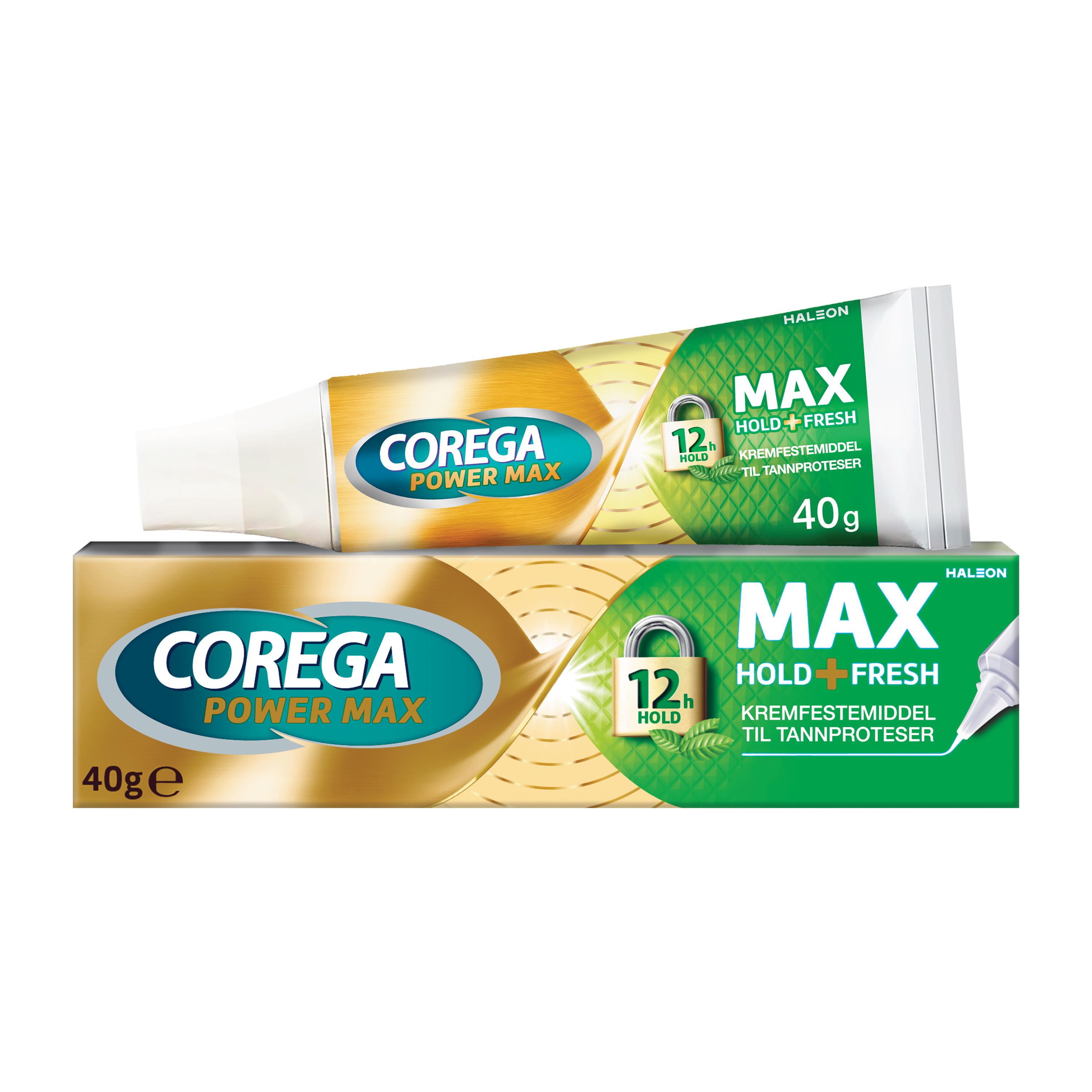 Corega Max Hold + Fresh Festekrem til tannproteser, 40 g ...