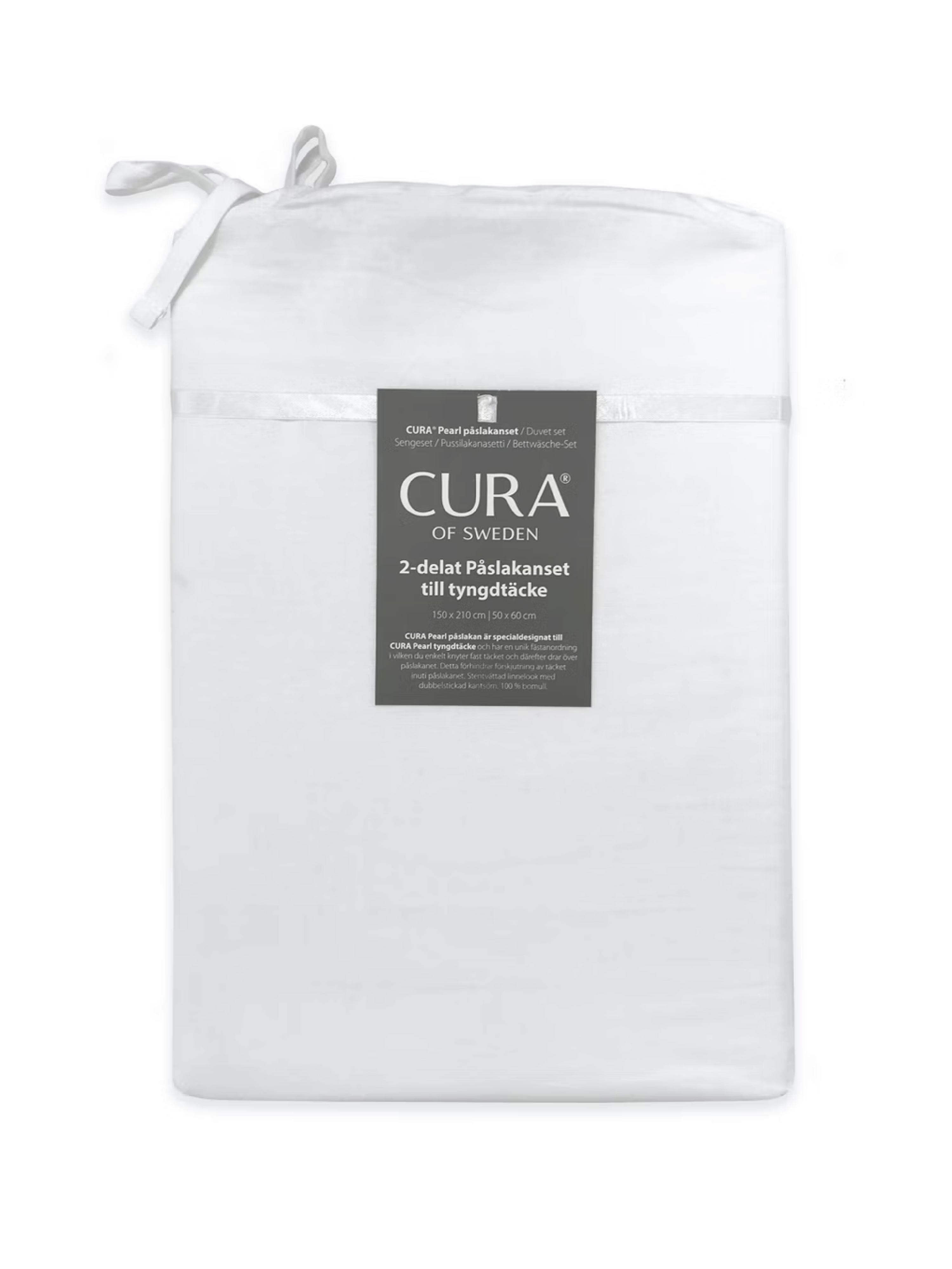Cura Of Sweden Cover Set Cotton, 150x210 cm/ 50x60 cm, hvit, 1 sett ...