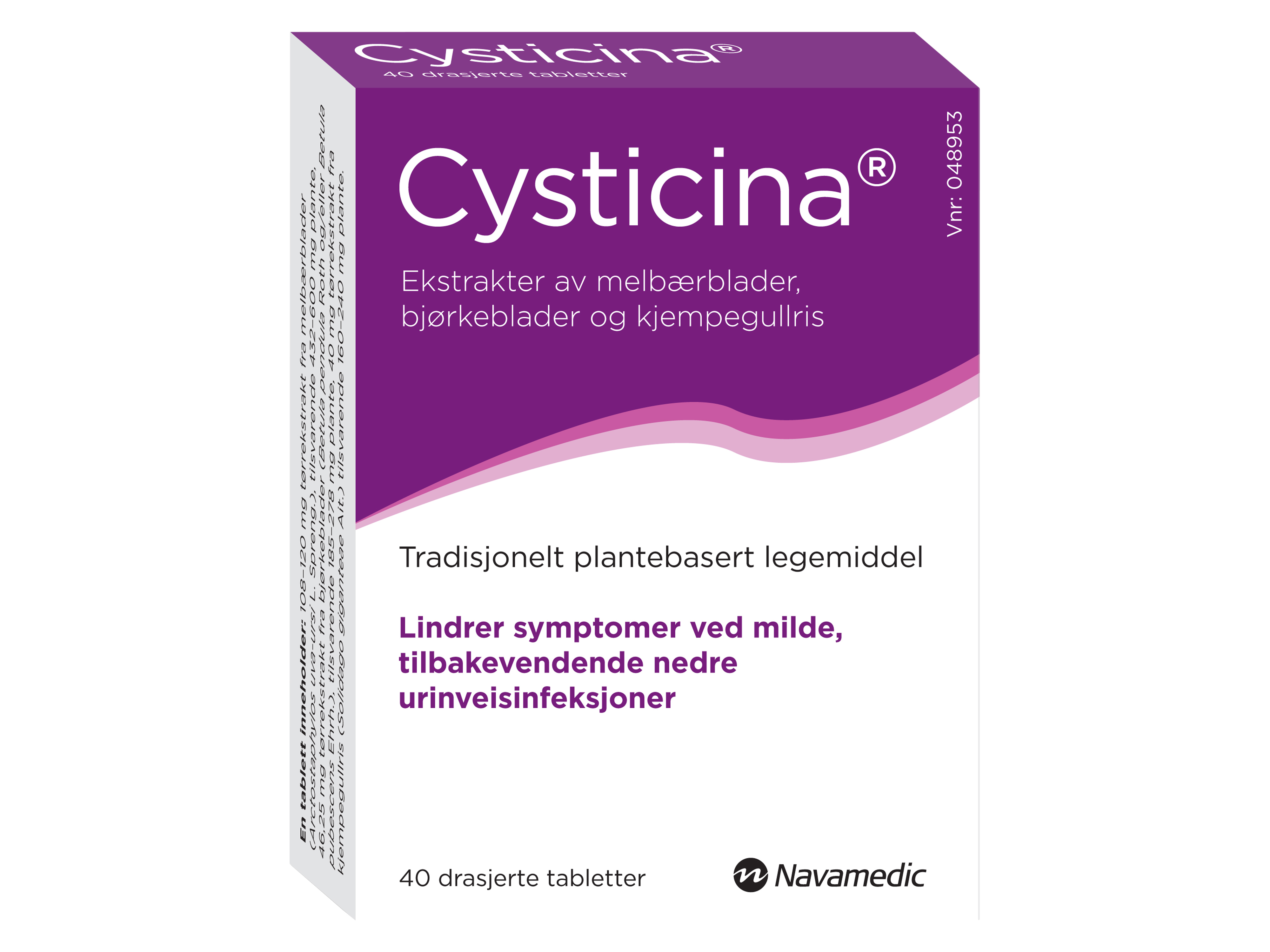Cysticina Tabletter, 40 stk. - Irritasjon, kløe og sopp - Farmasiet.no