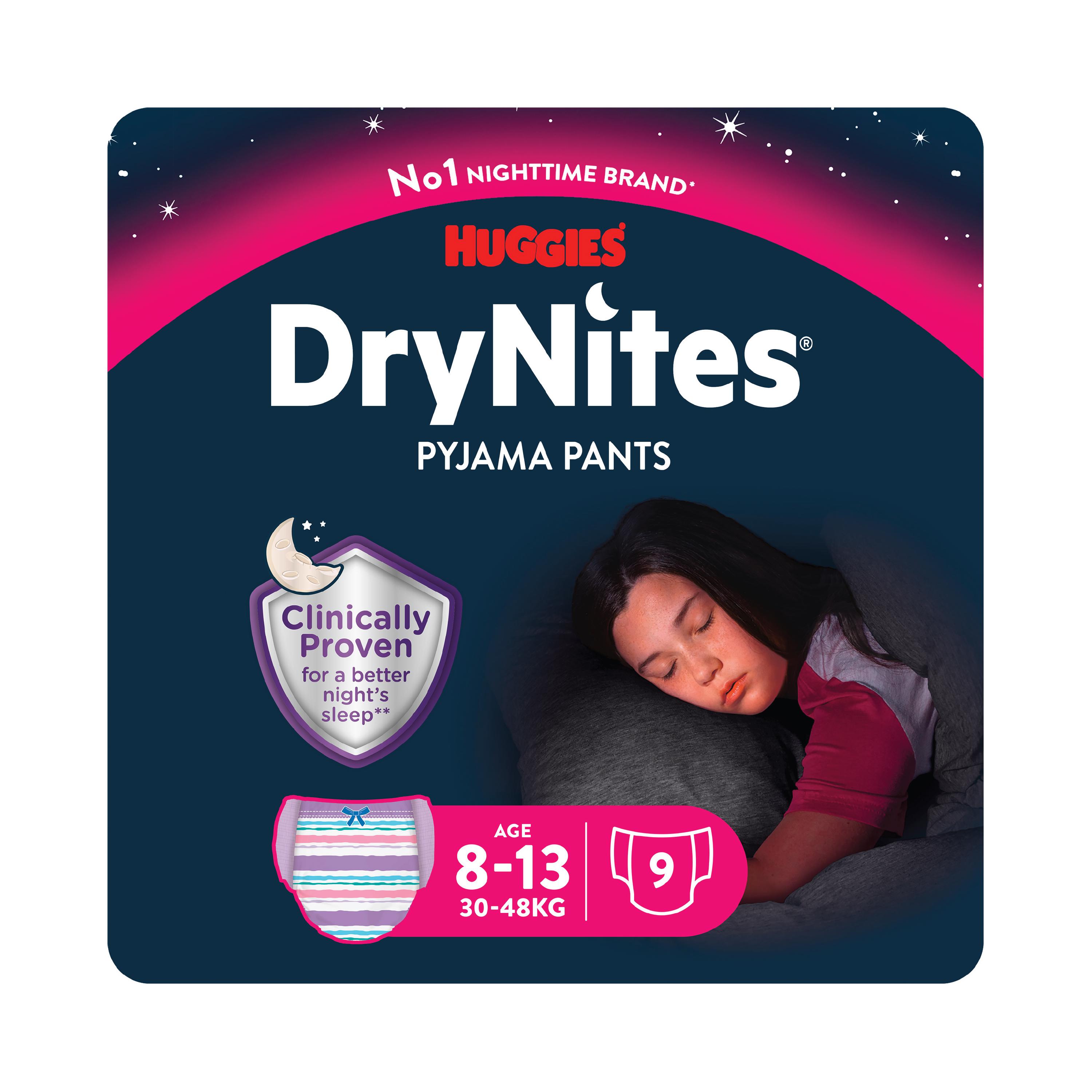 DryNites Bleie jente 8-13 år, 9 stk. - Vask og stell - Farmasiet.no