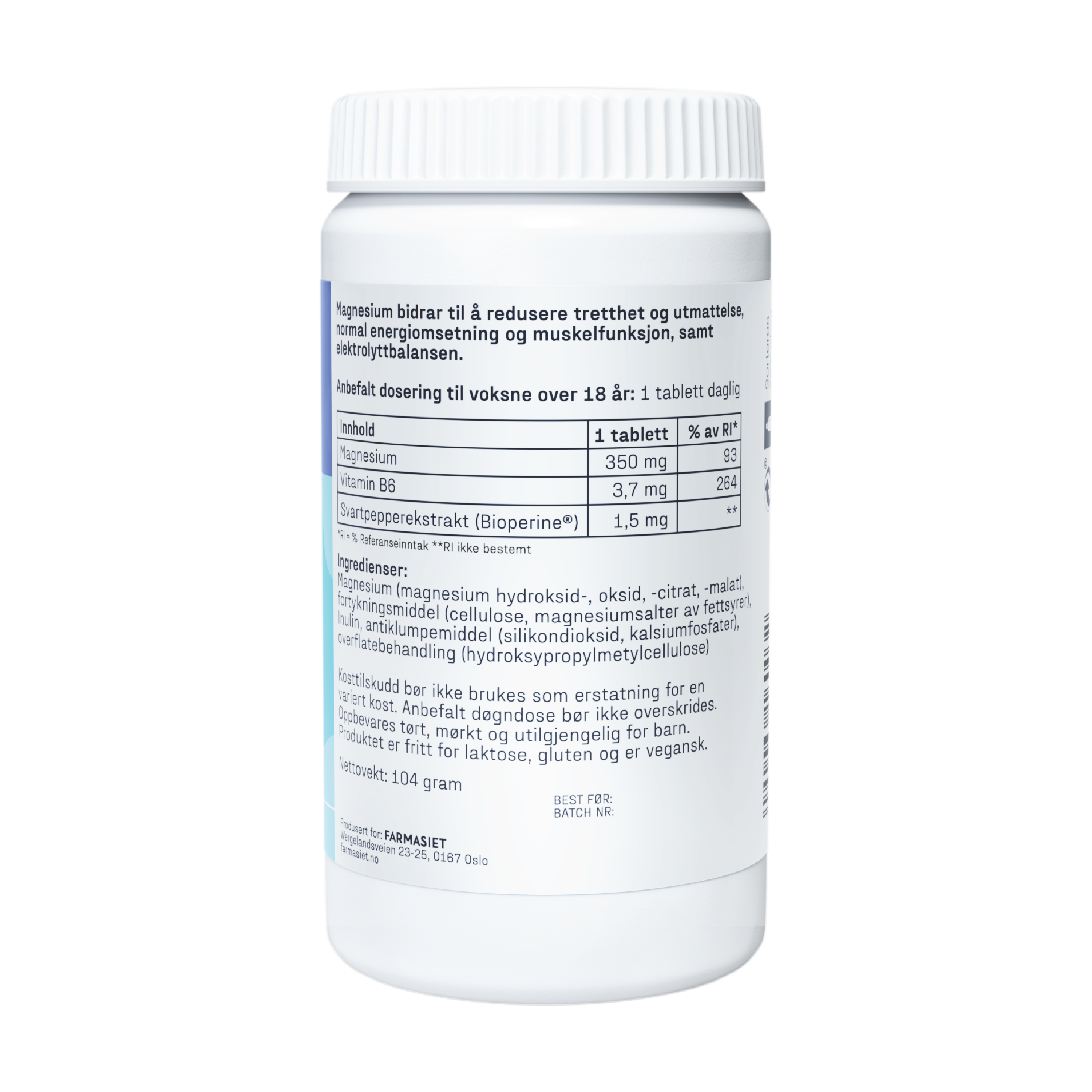 Faktisk Magnesium 350 mg tabletter, 90 stk. - Vitaminer og mineraler ...