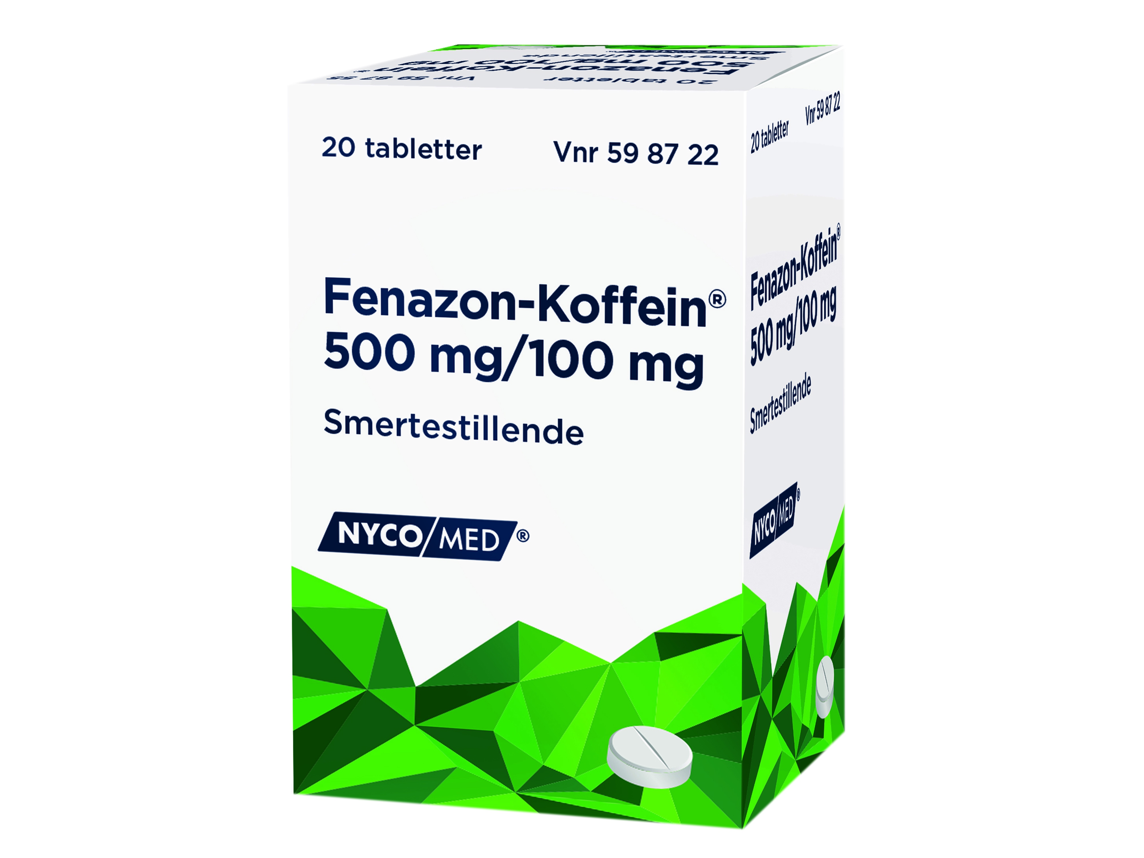 Fenazon-Koffein Tabletter, 20 stk. i boks - Hodepine - Farmasiet.no