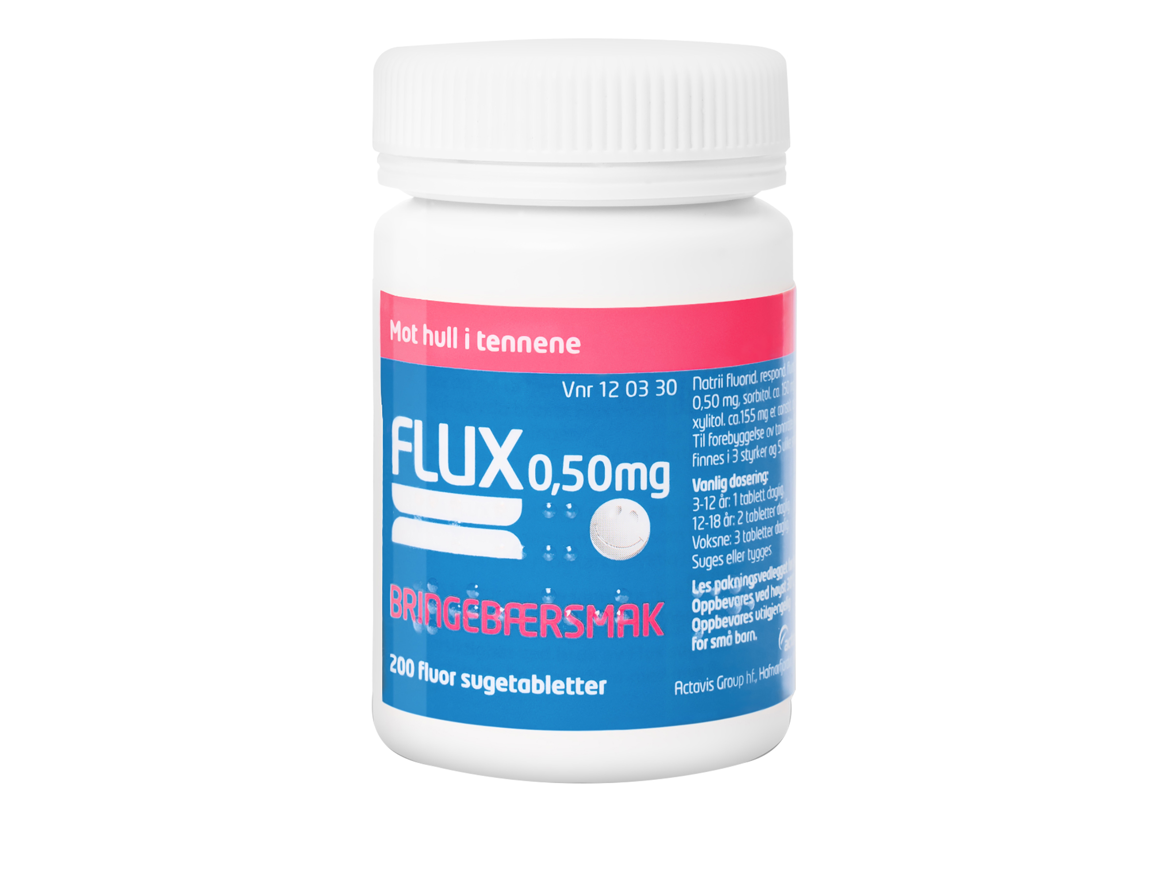 Flux Fluortabletter 0,50mg bringebærsmak, 200 stk. - Fluortabletter ...