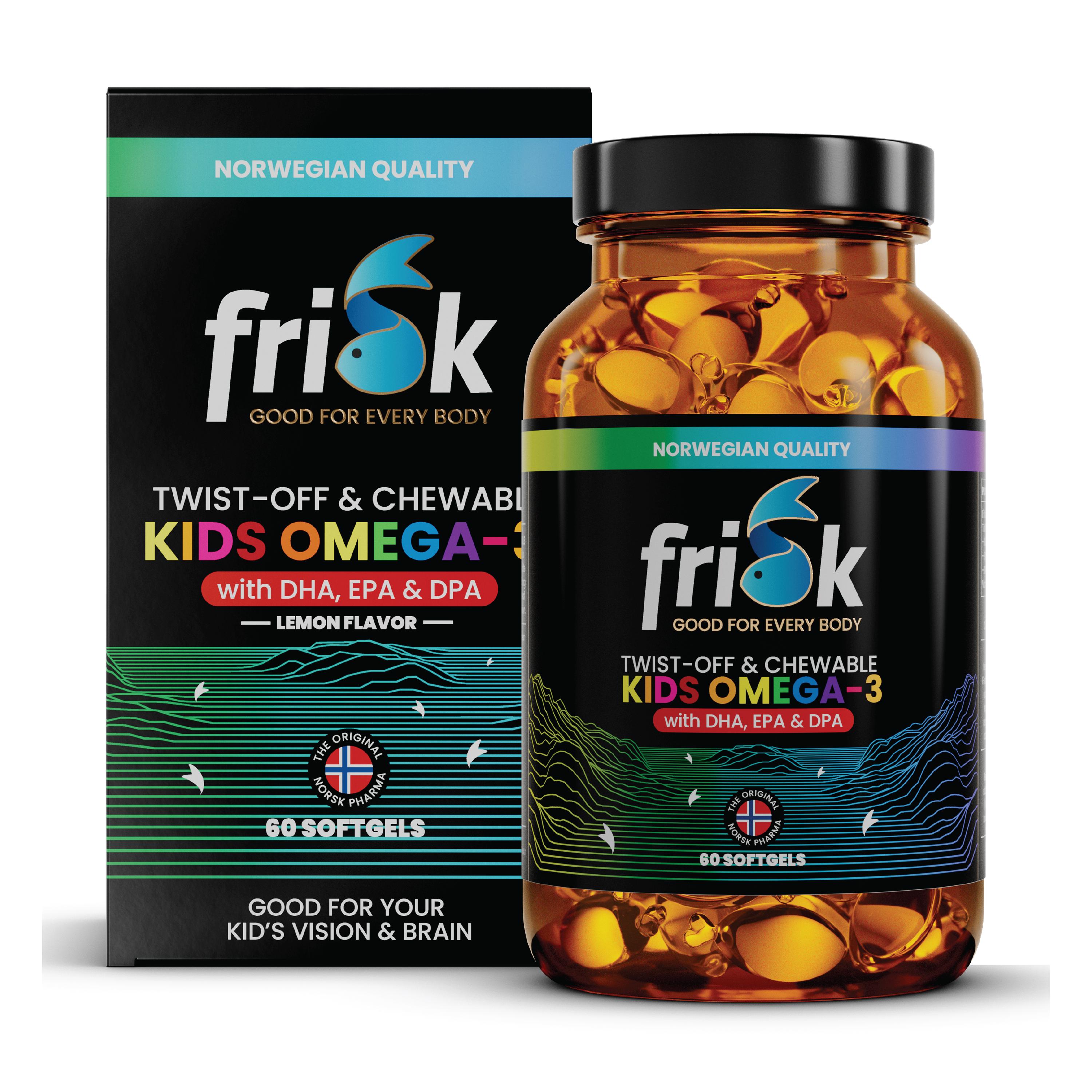 Frisk Omega-3 Barn, 60 stk. - Tran og omegaprodukter - Farmasiet.no