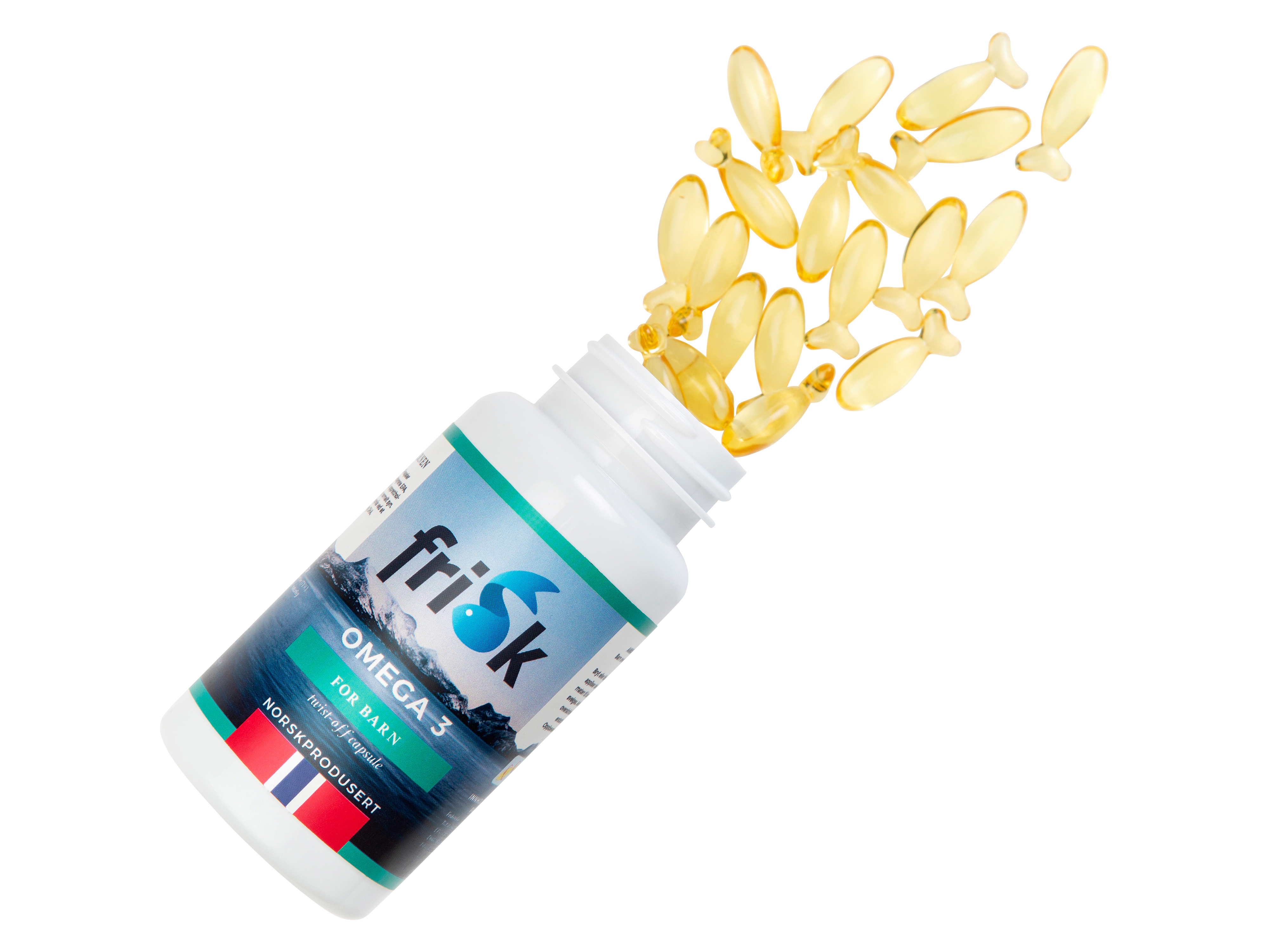 Frisk Omega 3 Barn, 60 kapsler - Tran og omegaprodukter - Farmasiet.no