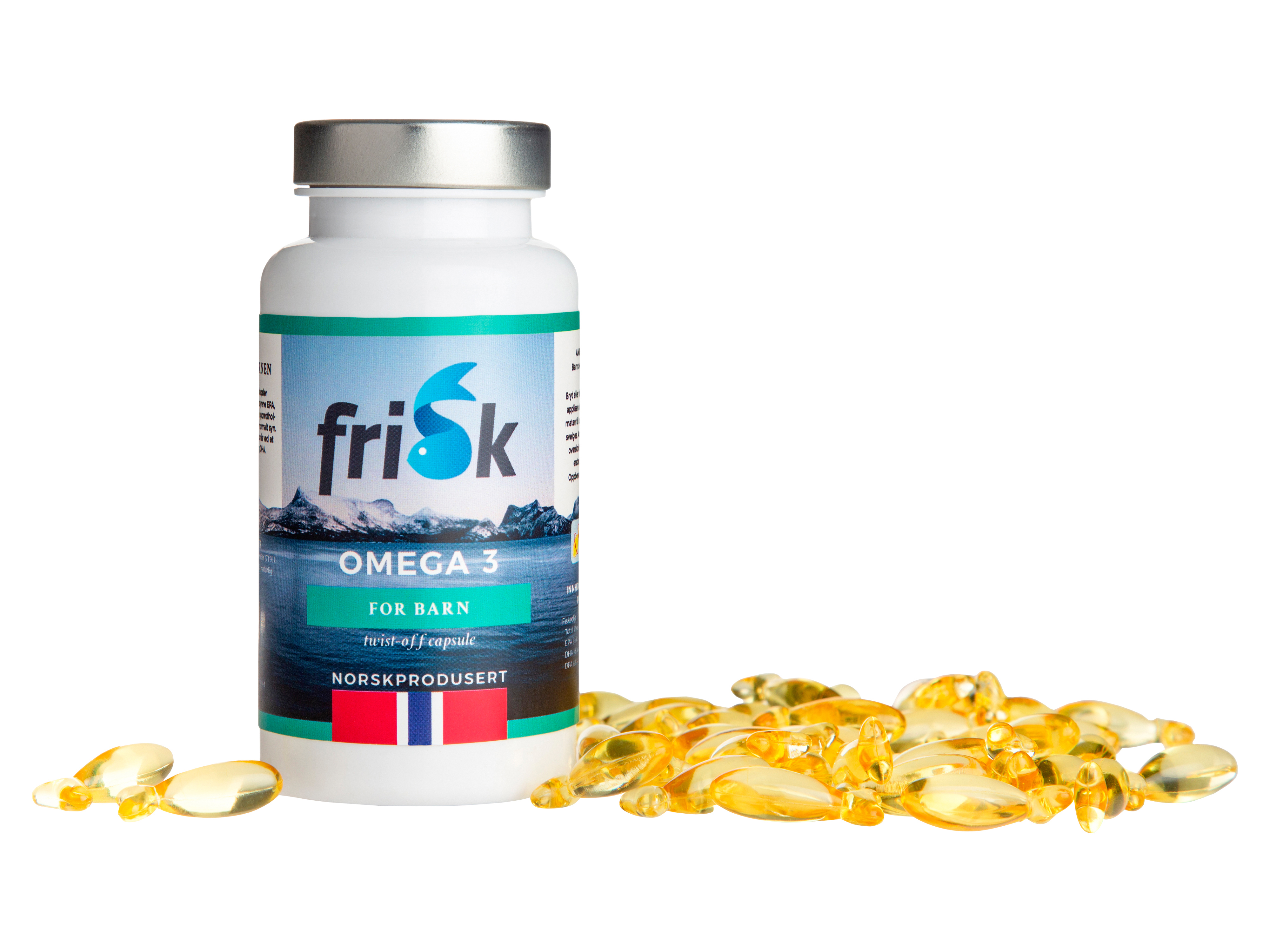 Frisk Omega 3 Barn, 60 kapsler - Tran og omegaprodukter - Farmasiet.no