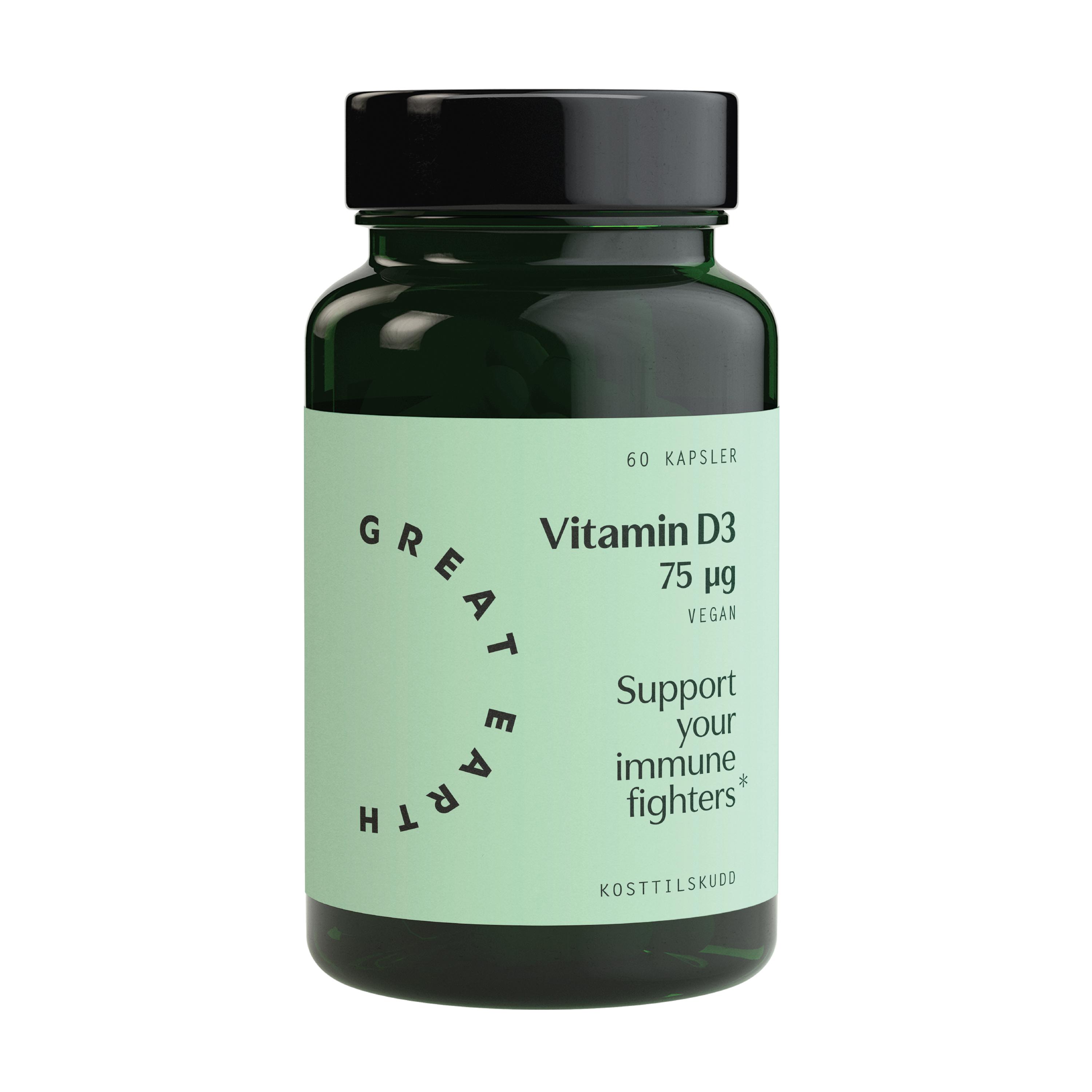 Great Earth Vitamin D3 75 μg kapsler, 60 stk. - Vitaminer og mineraler ...