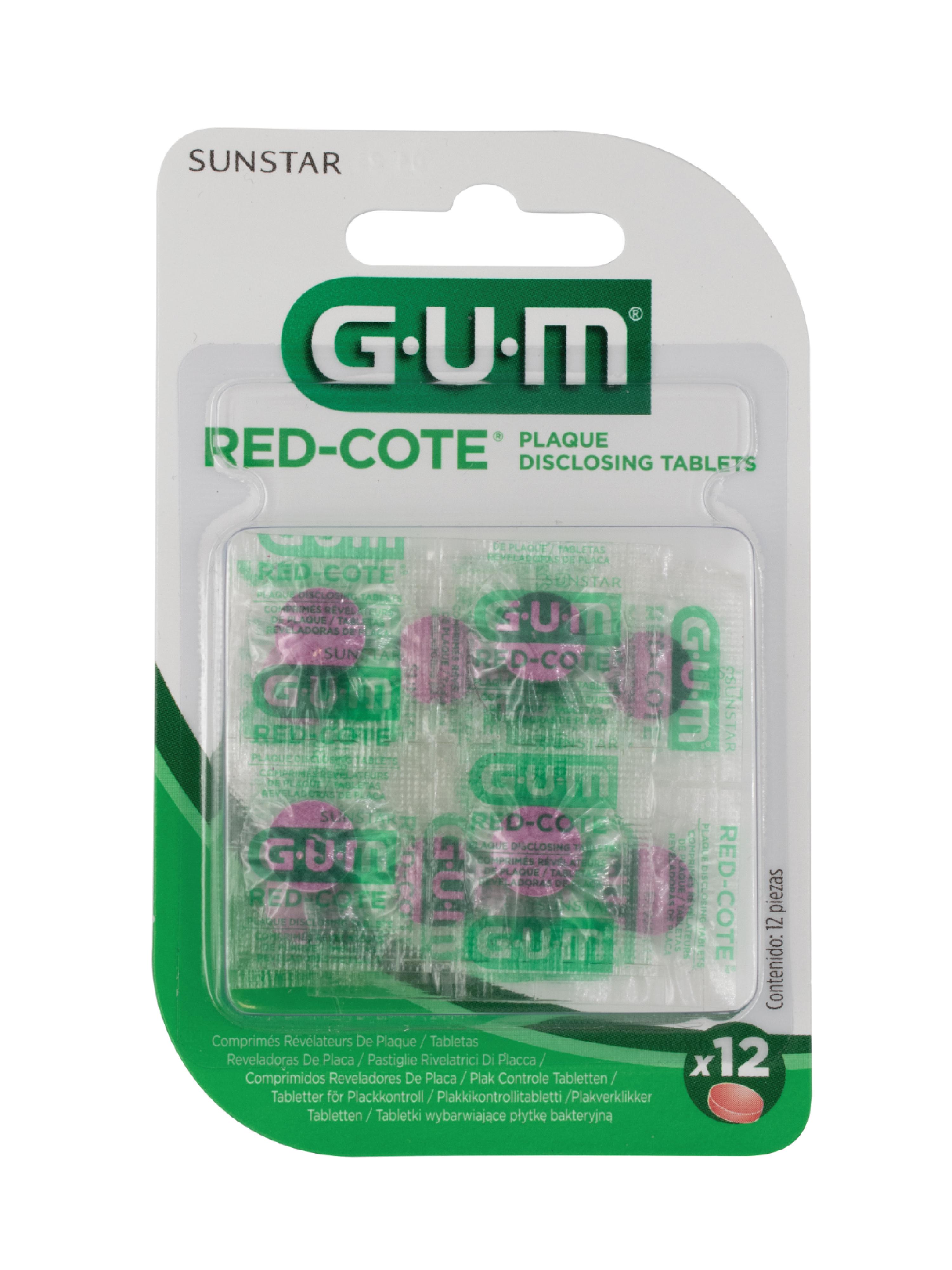 Gum Gum Red Cote Plakkontroll tabletter, 12 stk. - Tannkrem - Farmasiet.no