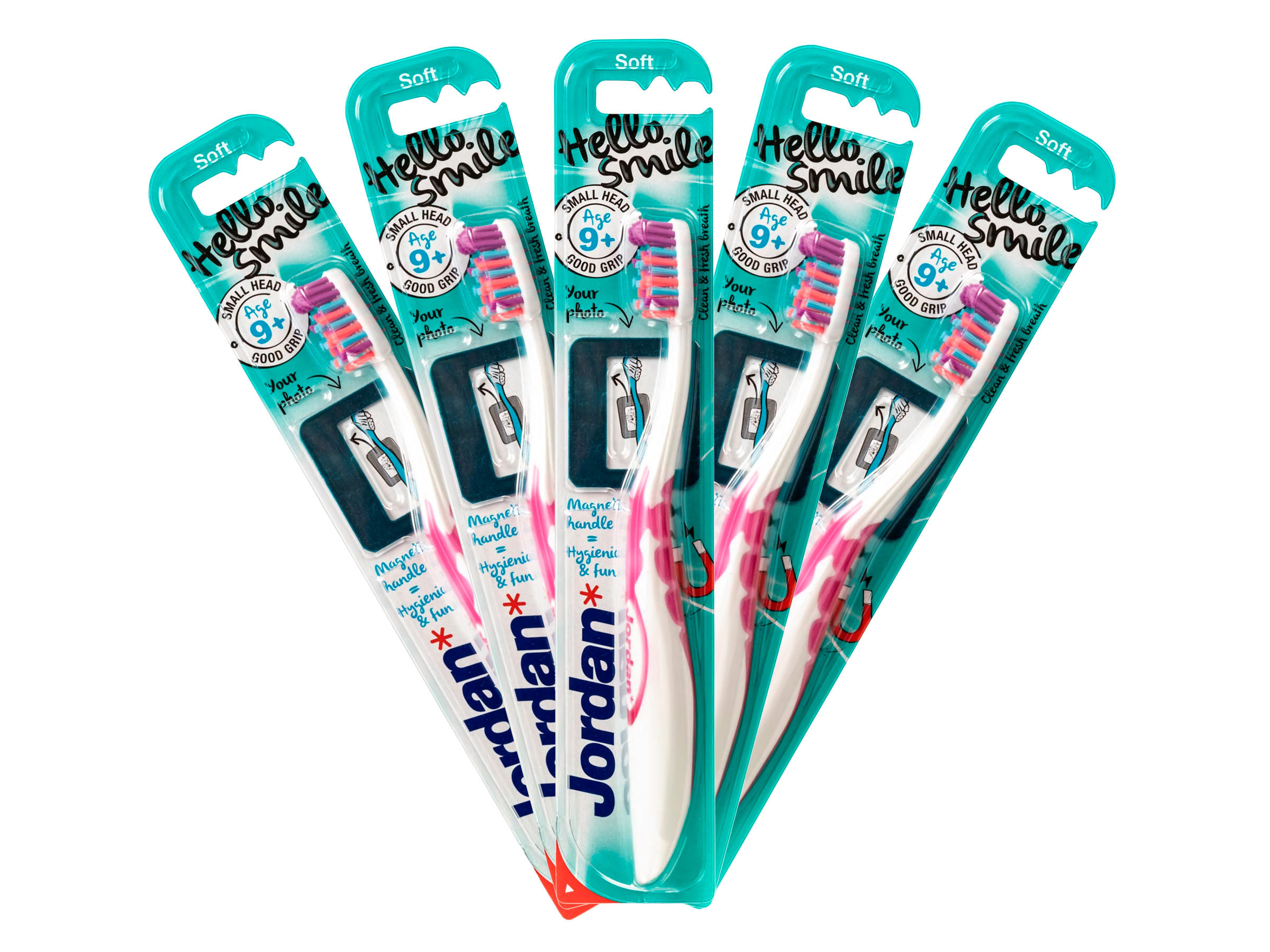 Jordan Tannbørste Soft Hello Smile Barn 9+, 5 stk. - Tannbørster ...