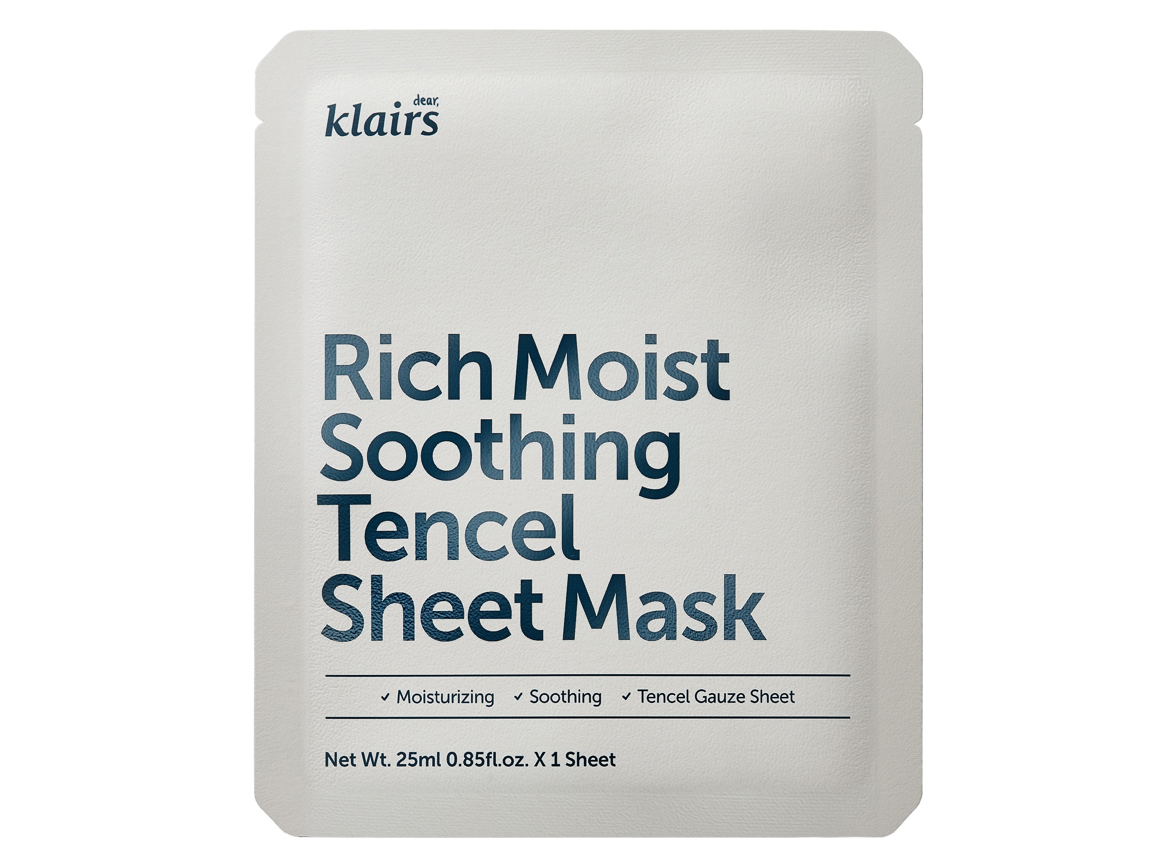 Klairs Rich Moist Soothing Tencel Sheet Mask, 1 stk. - Ansiktsmasker og ...
