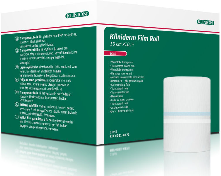 Klinion Klinion Kliniderm Bandasje transparent Film Roll, 10cmx10m, 1 ...