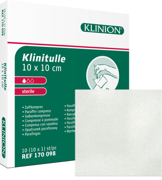 Klinion Klinitulle Vaselinkompress, 10x10cm, 10 stk. - Sårbehandling ...