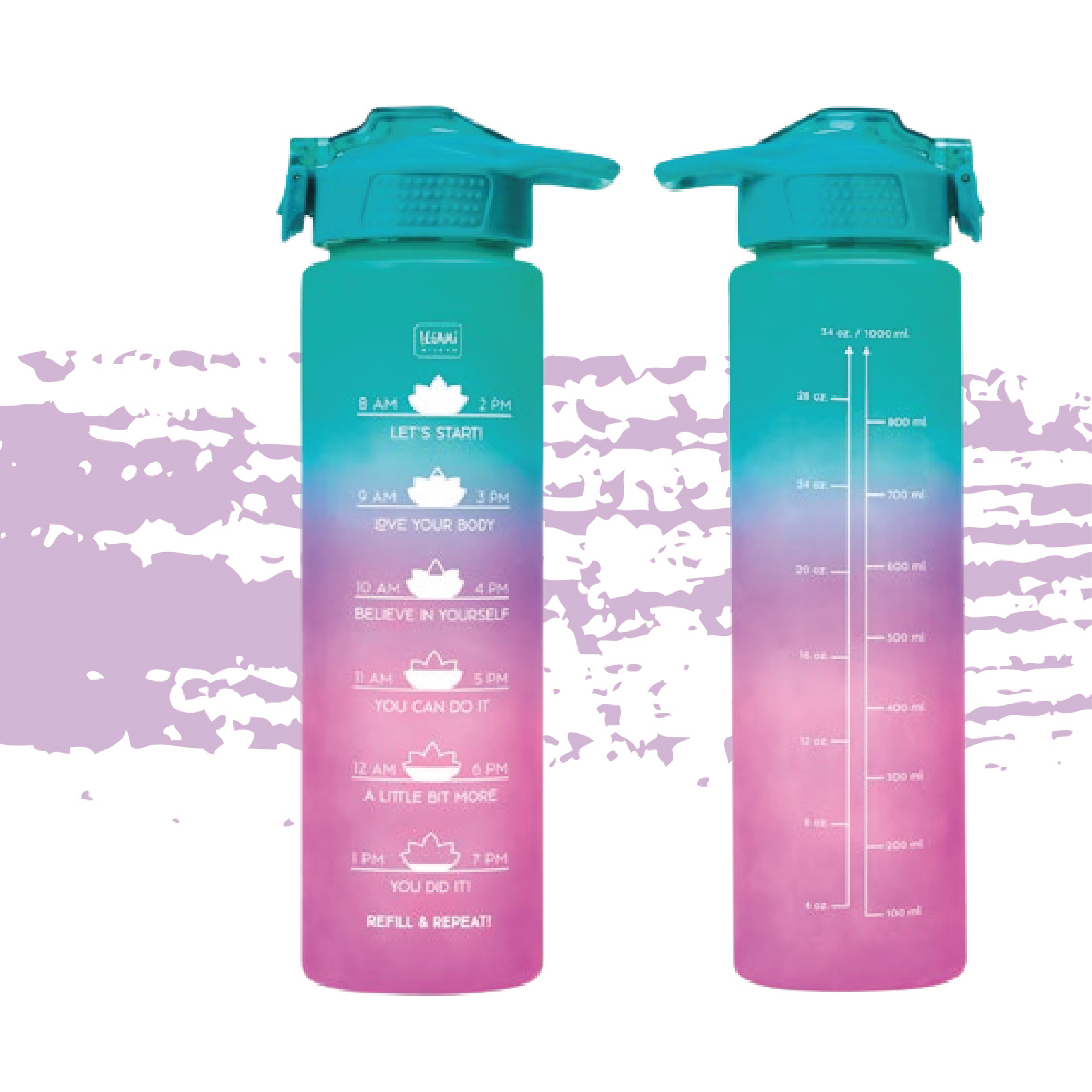 LEGAMI Drikkeflaske Goals, Rosa/turkis, 1000 ml - Sport- og ...