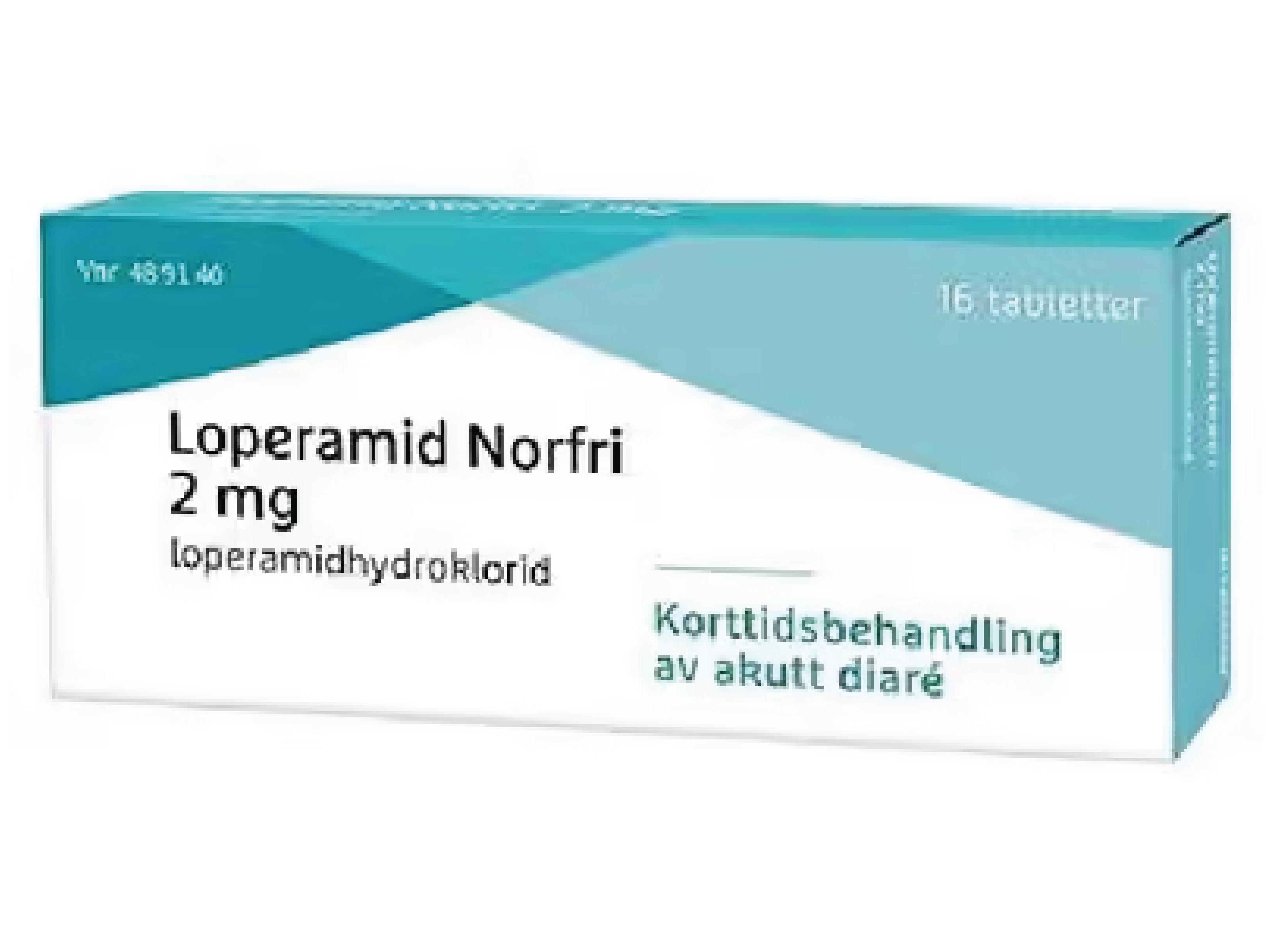 Loperamid Norfri 2 mg tabletter, 16 stk. - Diare - Farmasiet.no