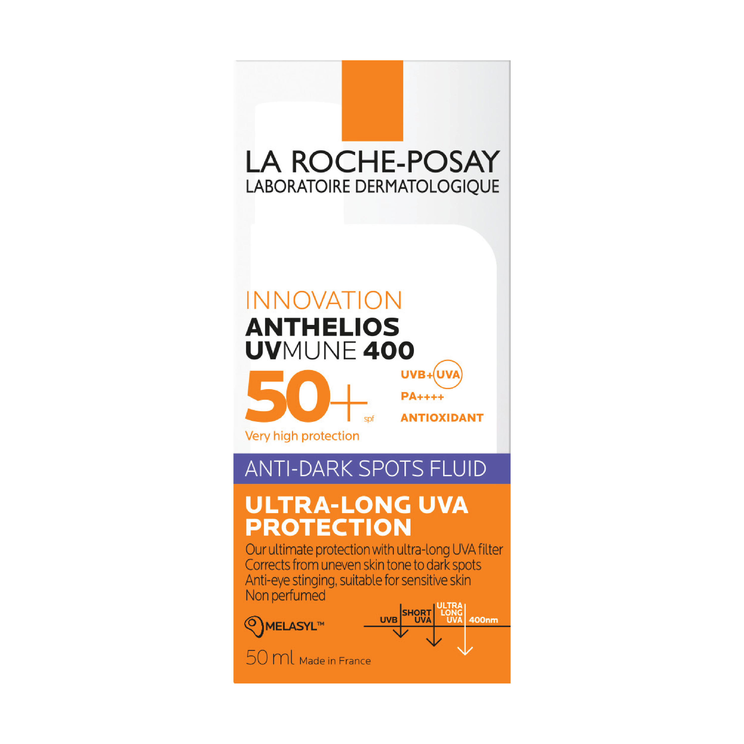 La Roche-Posay Anthelios UVmune 400 Anti-dark Spots Fluid SPF50+, 50 ml - Solkrem ansikt ...