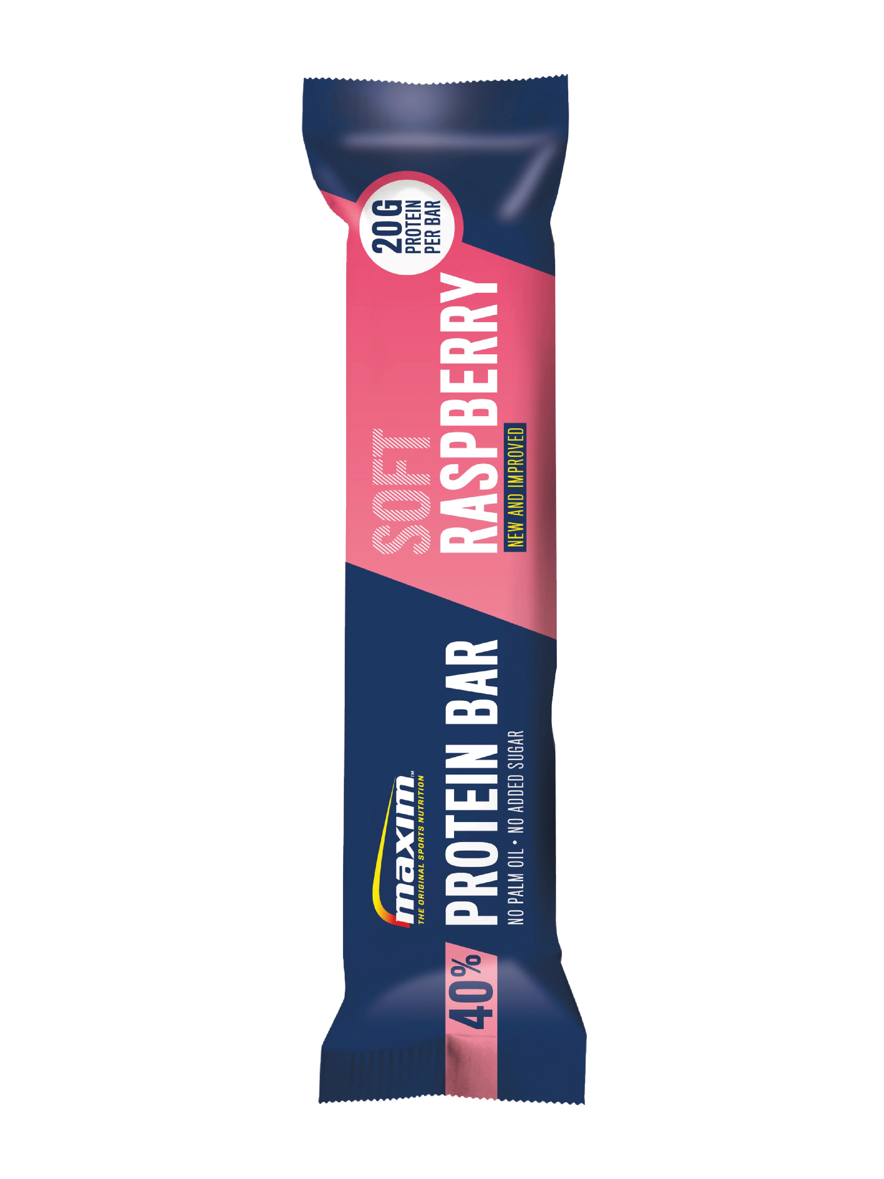 Maxim 40 % Protein Bar Soft Raspberry, 50 g - Sportsernæring - Farmasiet.no