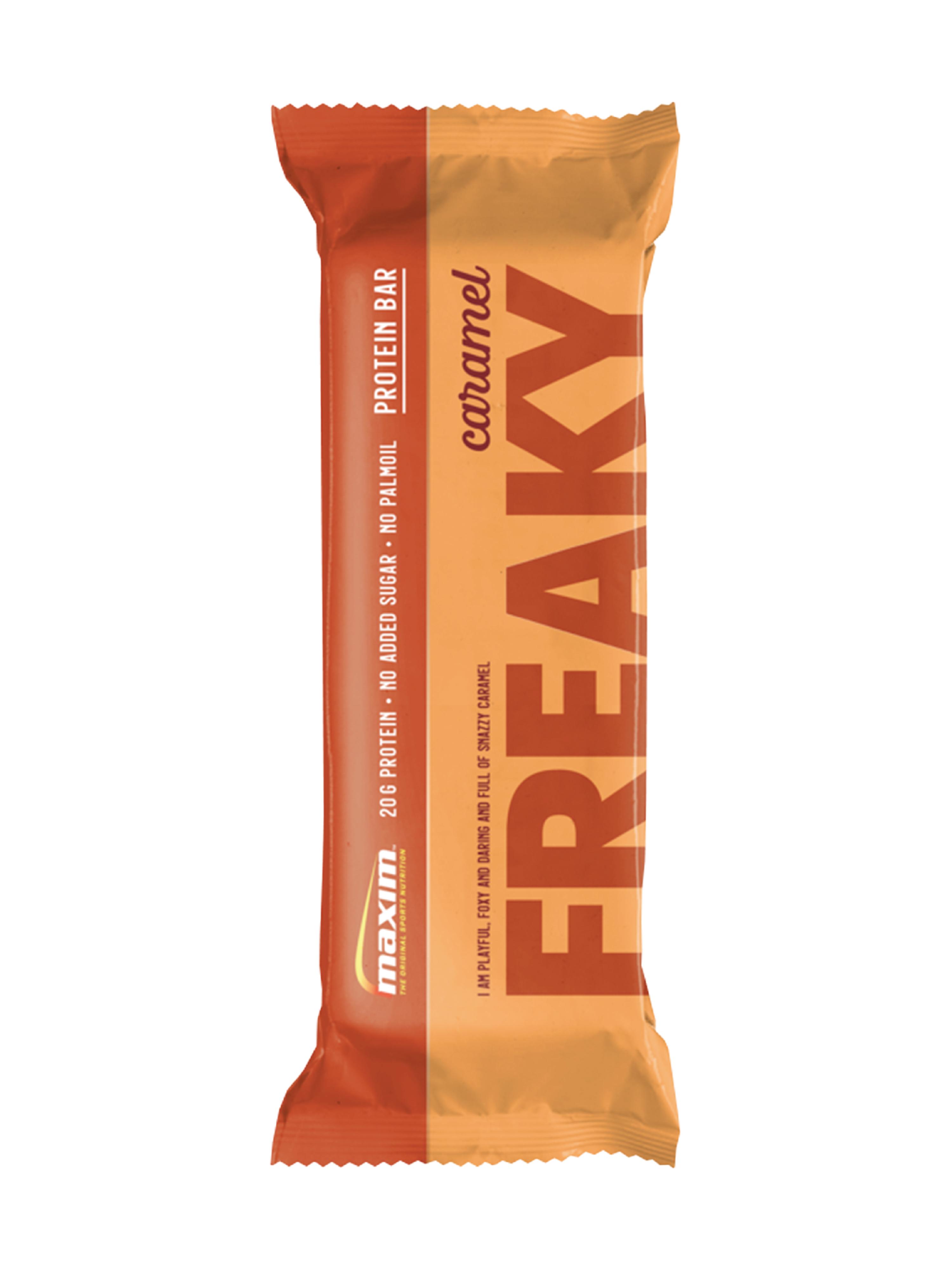 Maxim Freaky Protein Bar Caramel, 55 g - Sportsernæring - Farmasiet.no