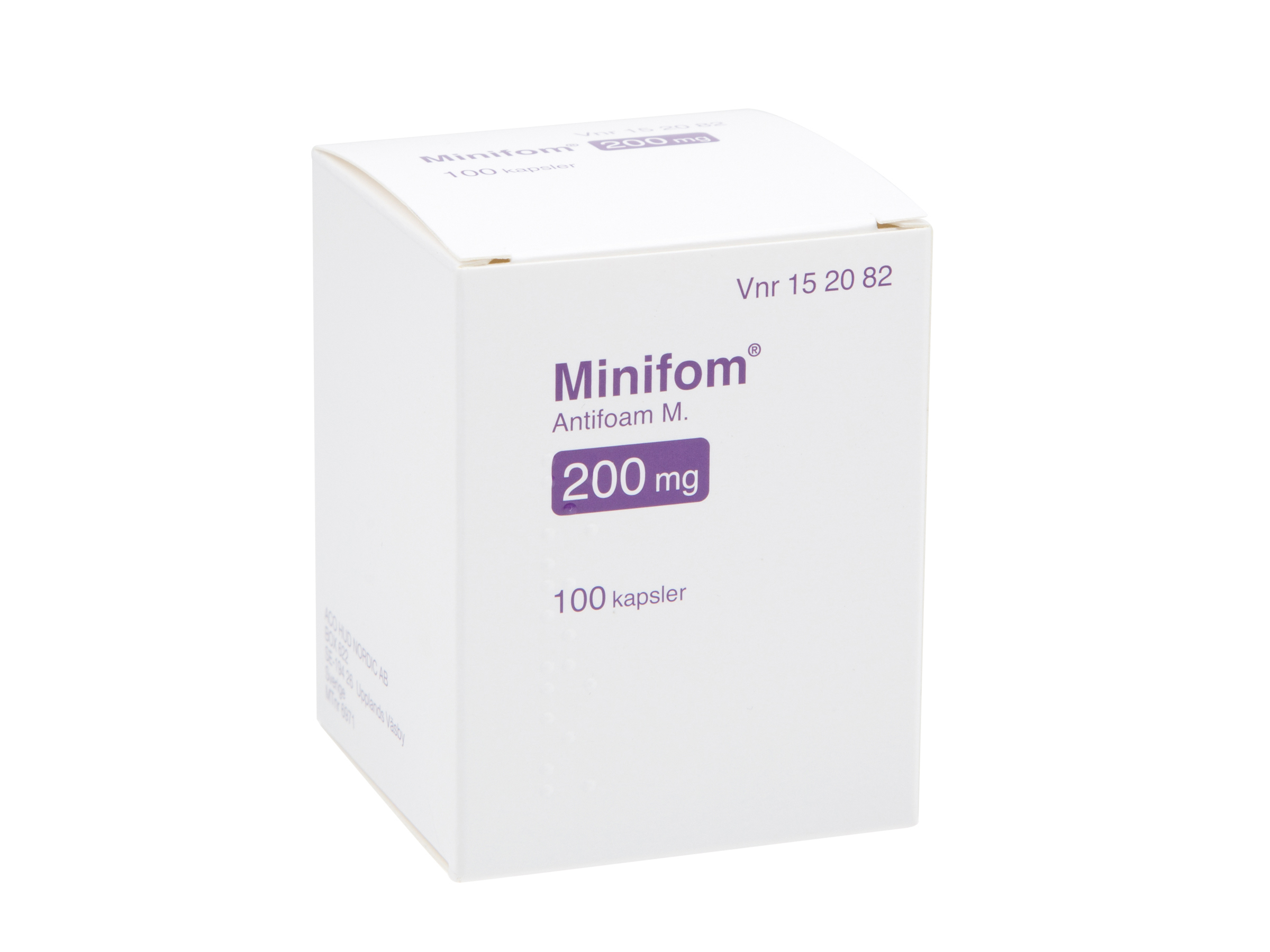 Minifom 200 mg kapsler, 100 stk. - Luft i magen - Farmasiet.no