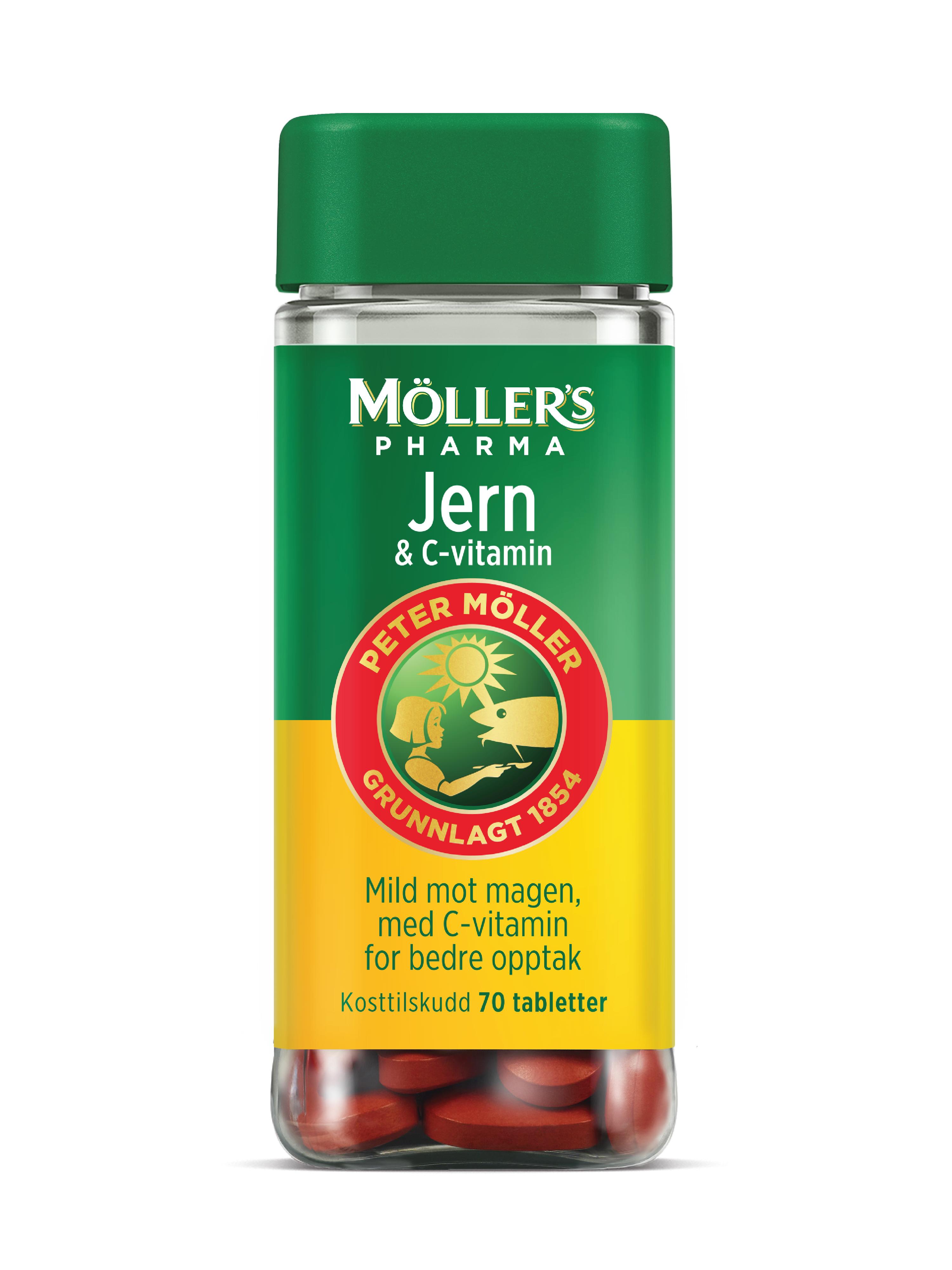 Möller's Pharma Jern & C-vitamin tabletter, 70 stk. - Vitaminer og mineraler - Farmasiet.no