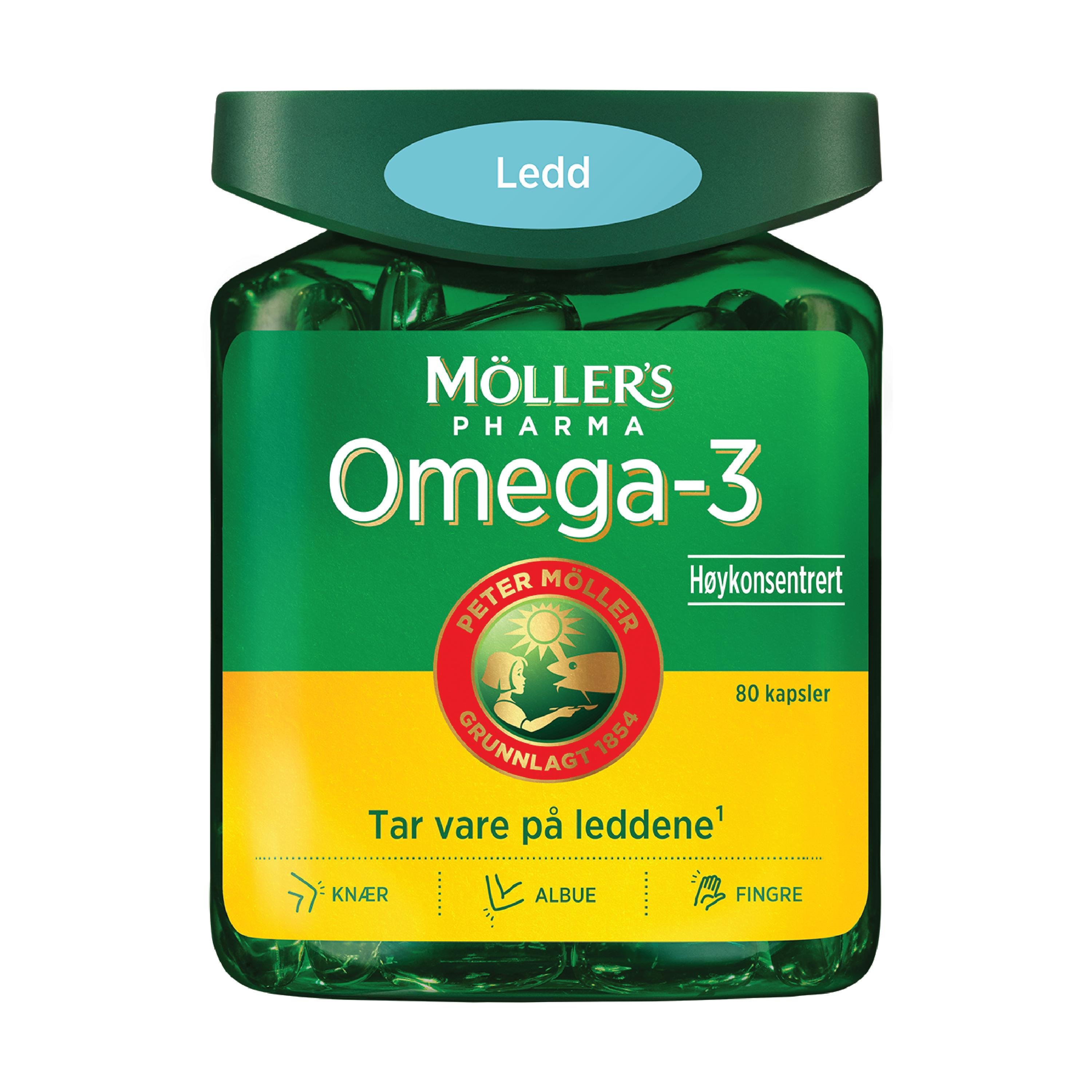 Möller's Pharma Omega-3 Ledd kapsler, 80 stk. - Tran og omegaprodukter ...