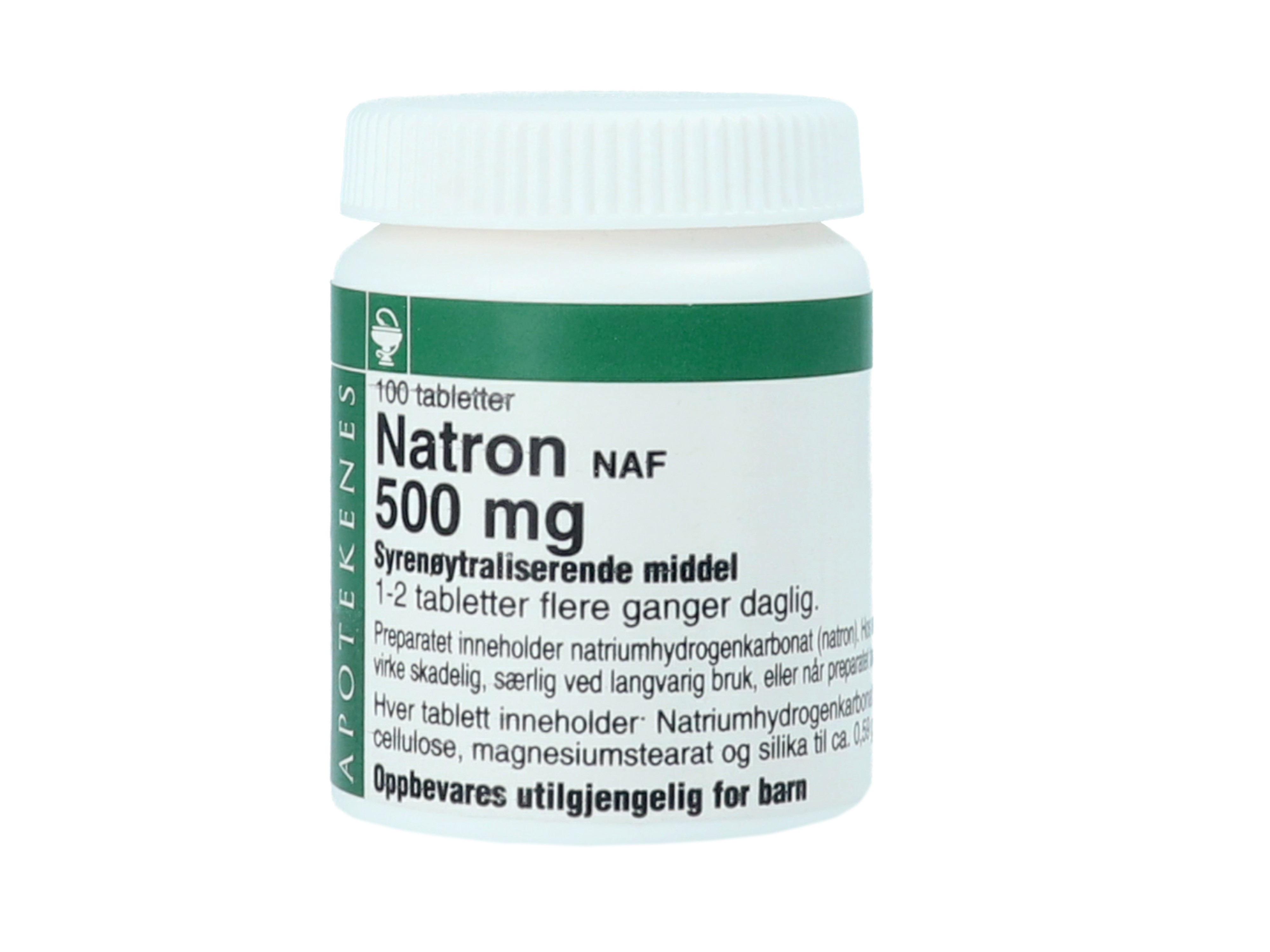 NAF Natron NAF 500 mg tabletter, 100 stk. - Halsbrann og syreplager ...