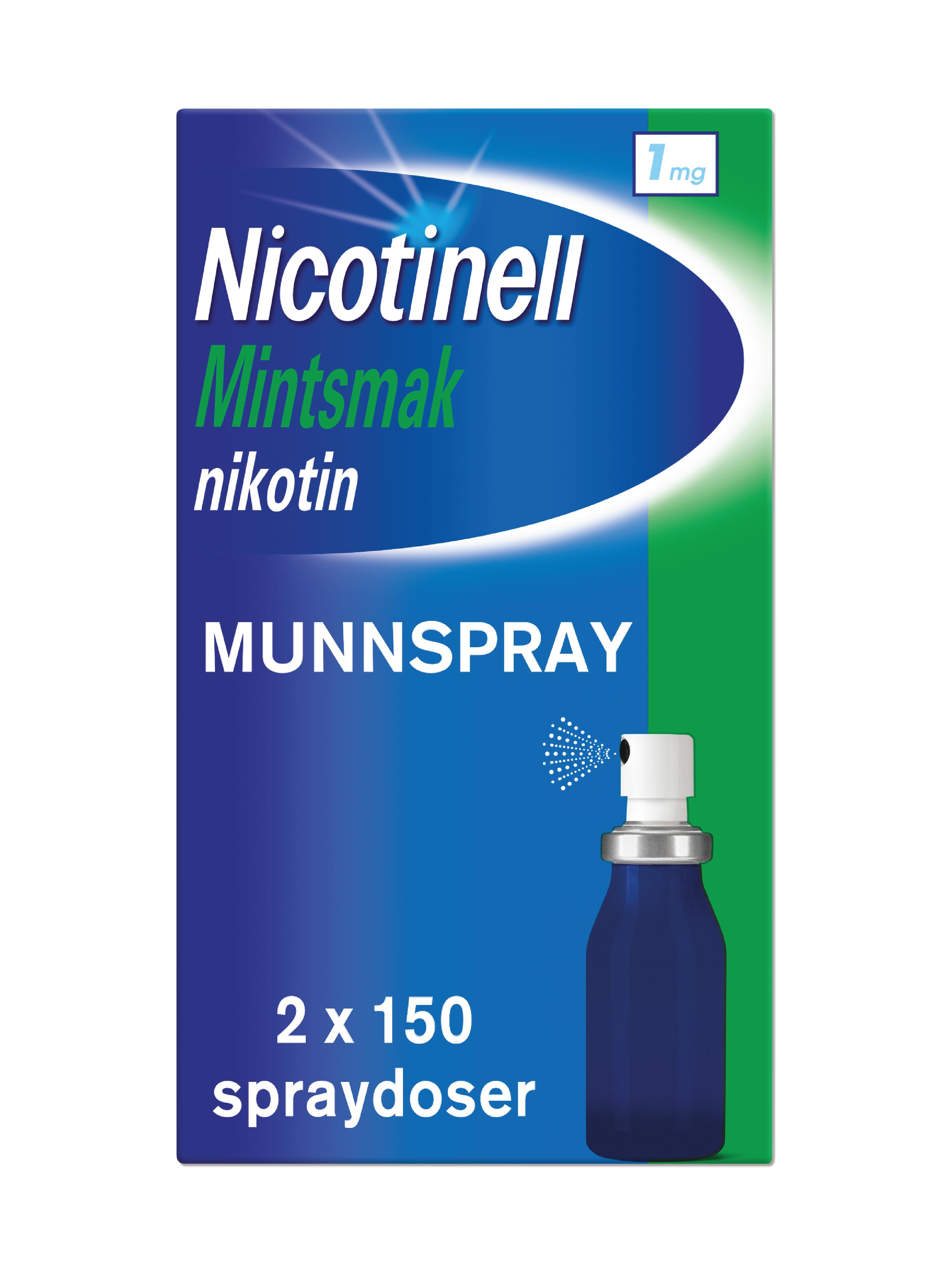 Nicotinell 1 mg/dose munnspray, Mint, 2x150 stk. - Røykeslutt ...