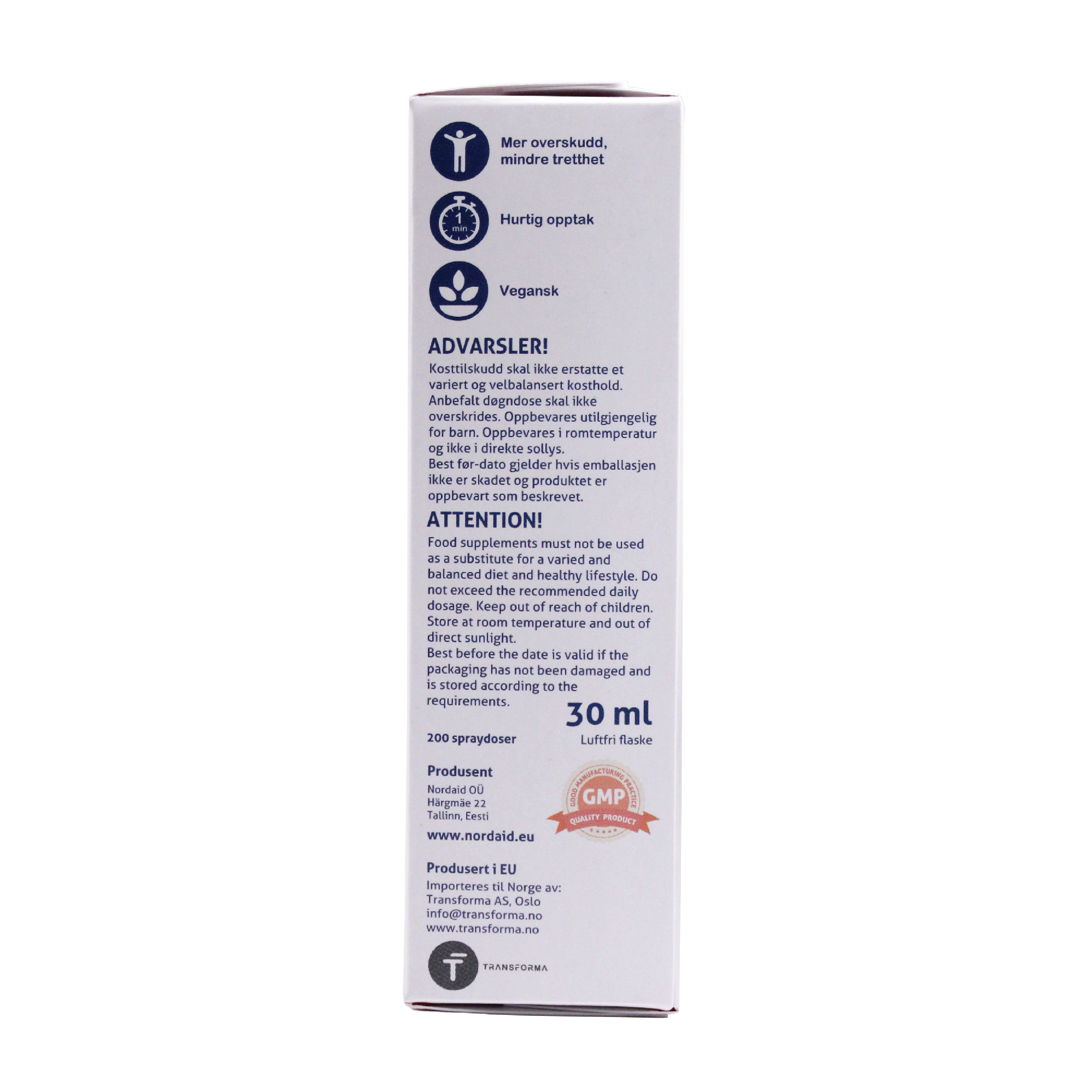 Nordaid B-complex munnspray, 30 ml - Vitaminer og mineraler - Farmasiet.no