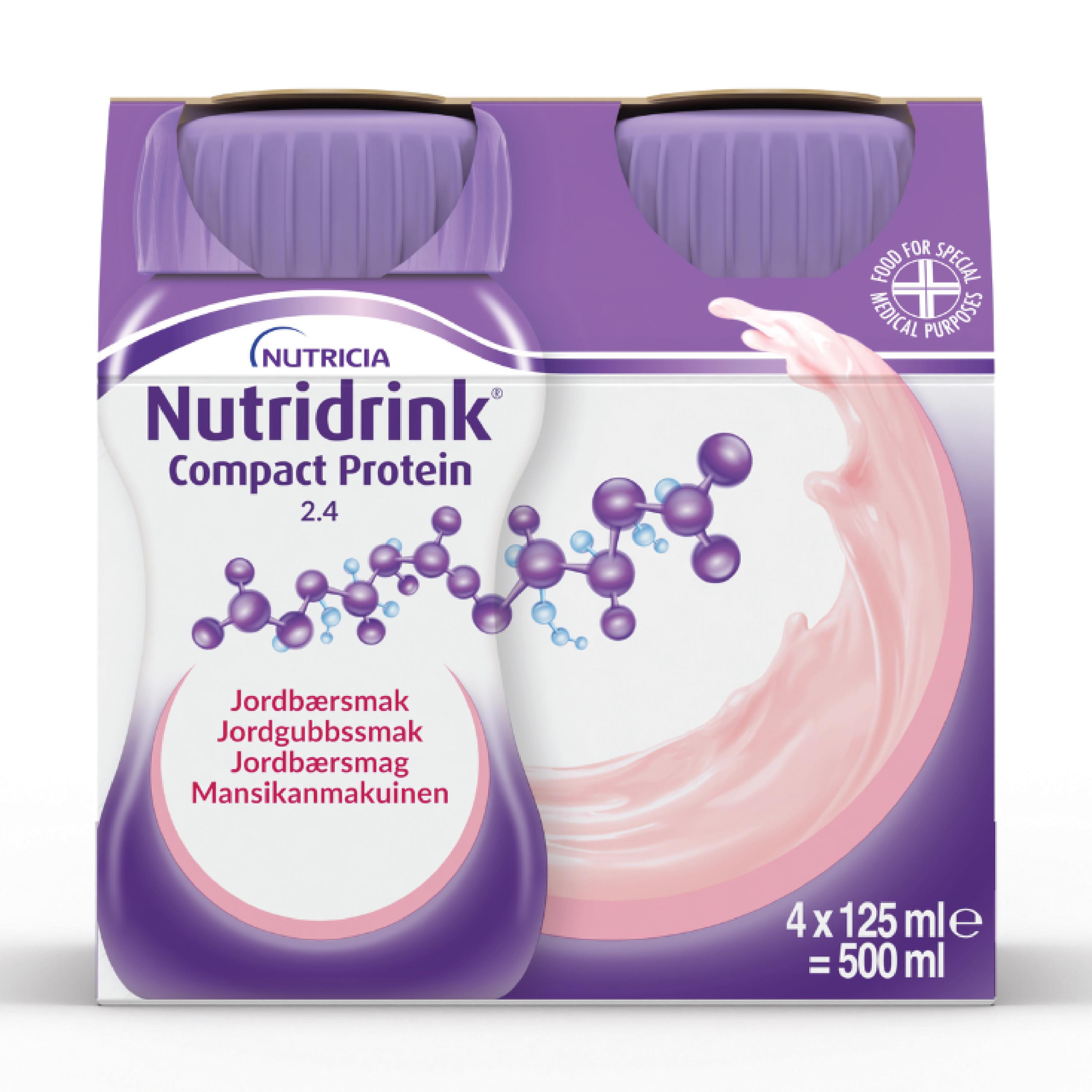 Nutridrink Compact Protein Næringsdrikk, Jordbær, 4x125 ml ...
