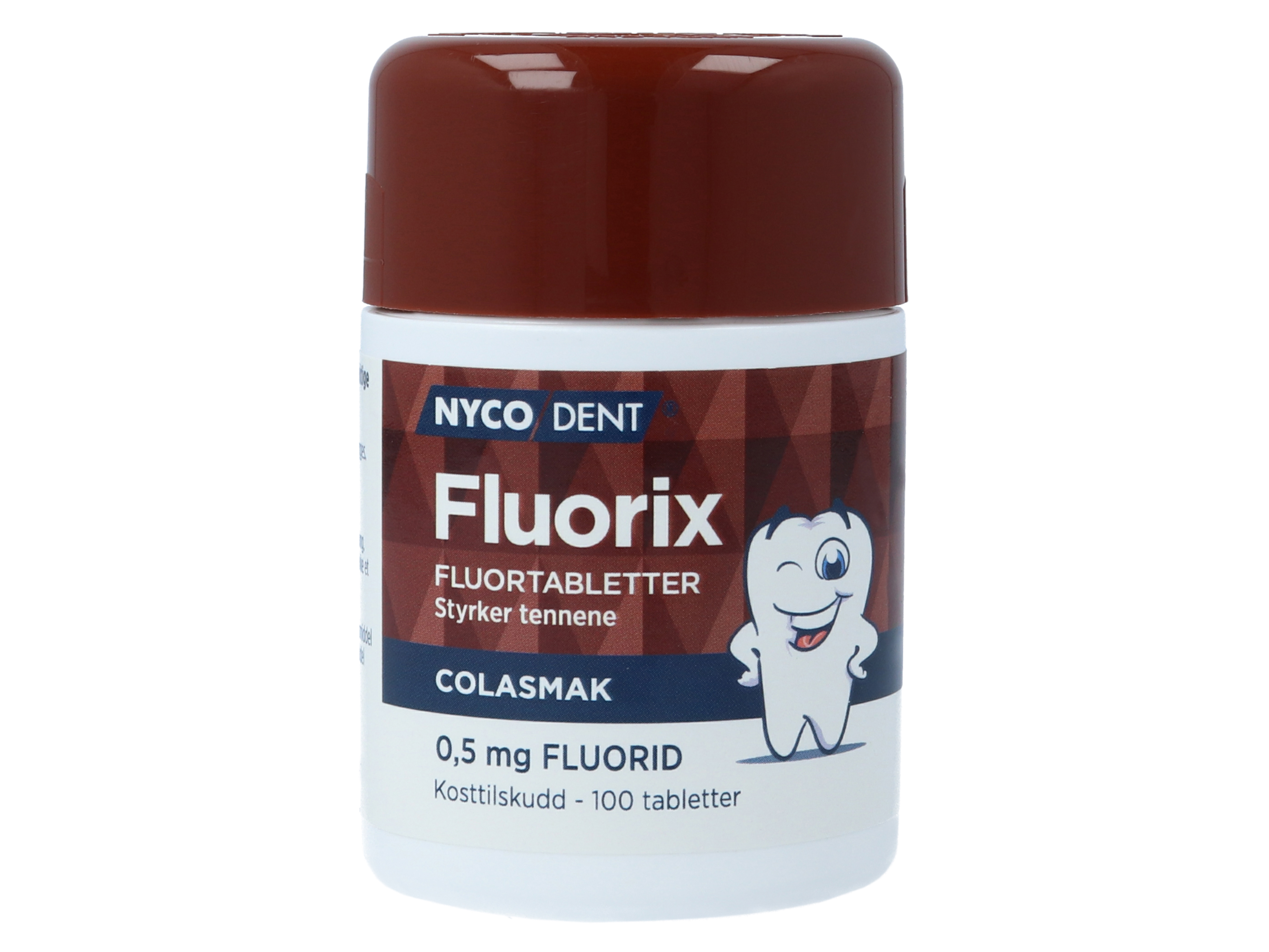 Nycodent Fluorix m/ Cola 0,5 mg, 100 stk - Fluortabletter - Farmasiet.no