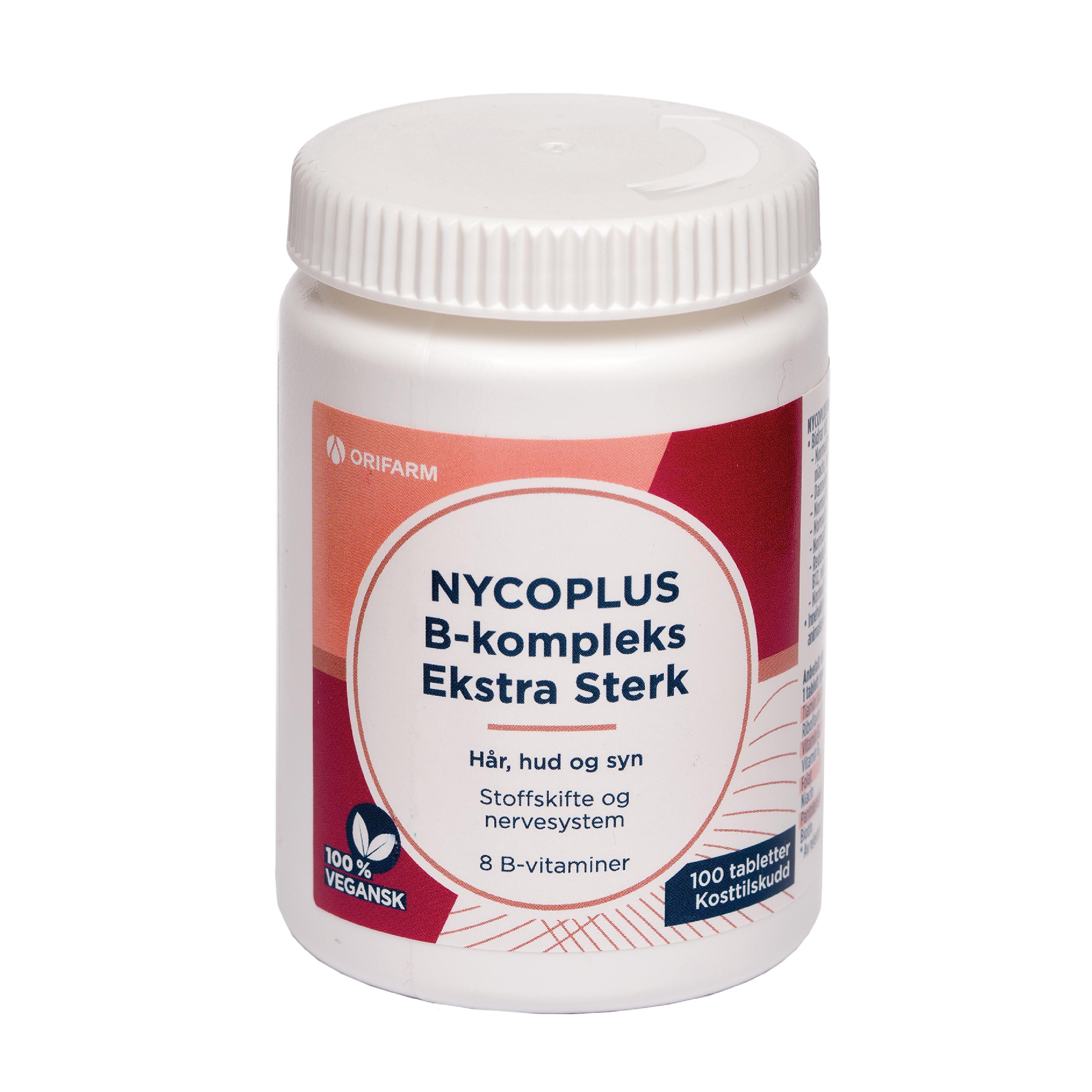 Nycoplus B-kompleks Ekstra sterk, 100 tabletter - Vitaminer og ...